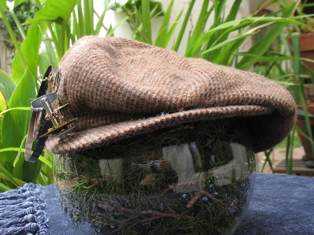Handmade Hat: Newsboy Style With Steampunk Accessories by Bonnamie ...