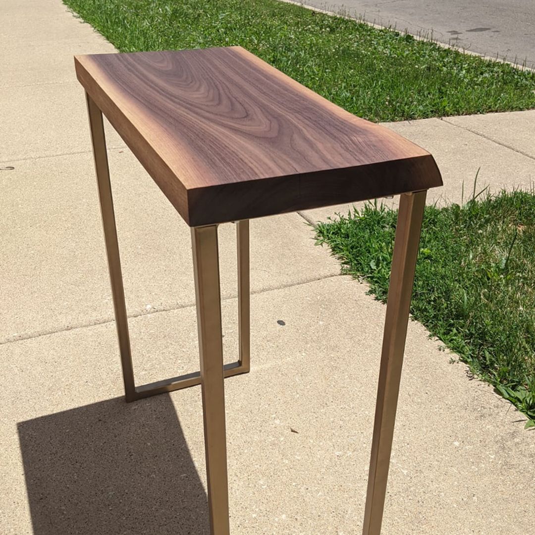 Custom Made Live Edge Table For Entryway Or Foyer Black Walnut by ...