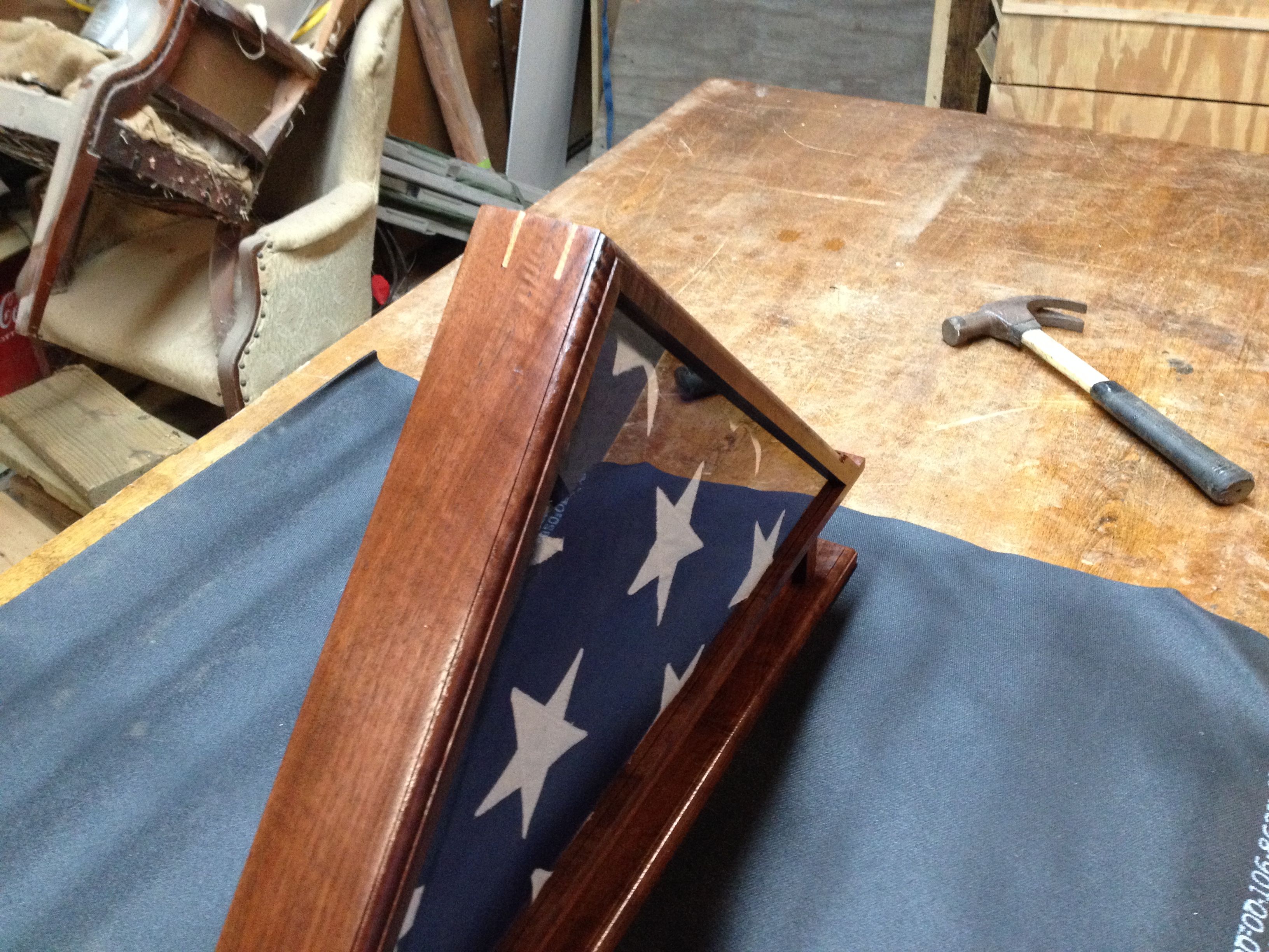 Buy Hand Crafted Memorial Casket Flag Display, made to order from Augie ...
