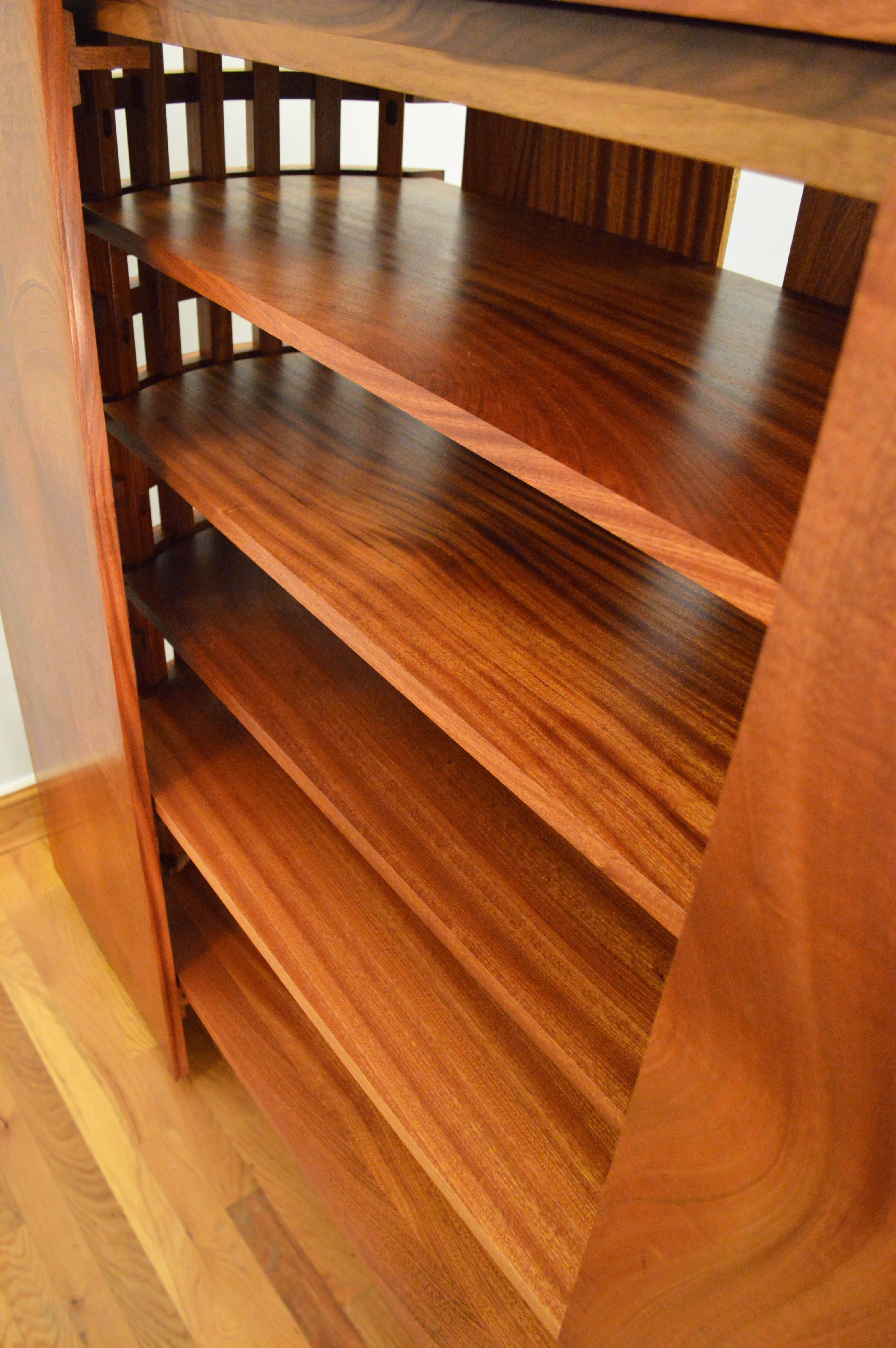 Hand Crafted Stereo Cabinet Featuring Bent African Ribbon Sapele by ...
