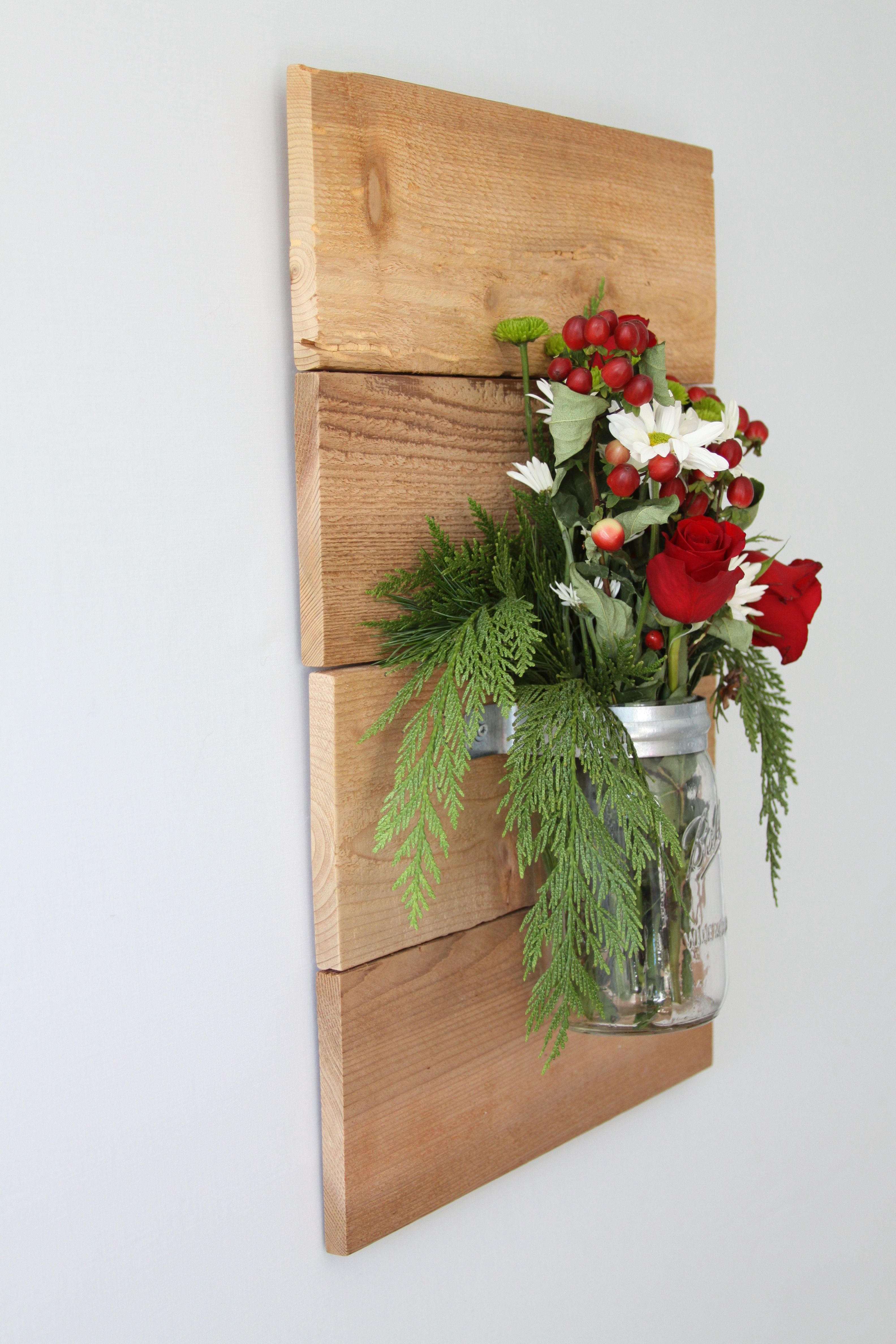 Buy Custom Made Wood Flower Mason Jar Panel, made to order from ...