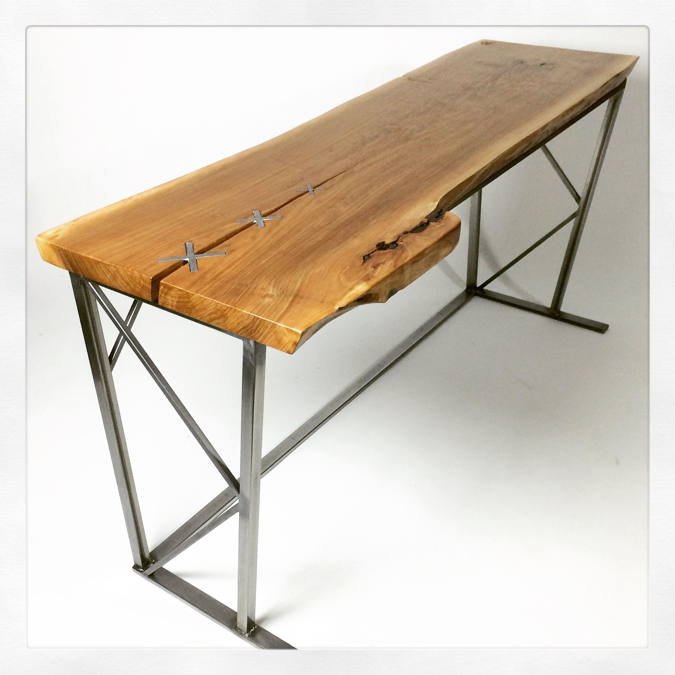 Handmade Live Edge Slab Desk Or Table ... Industrial Live Edge by CAUV ...