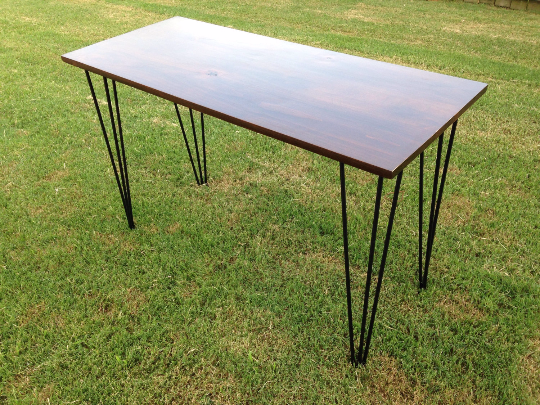 Hand Crafted Hairpin Leg Desk / Mid Century Modern Desk by One21 Rustic ...