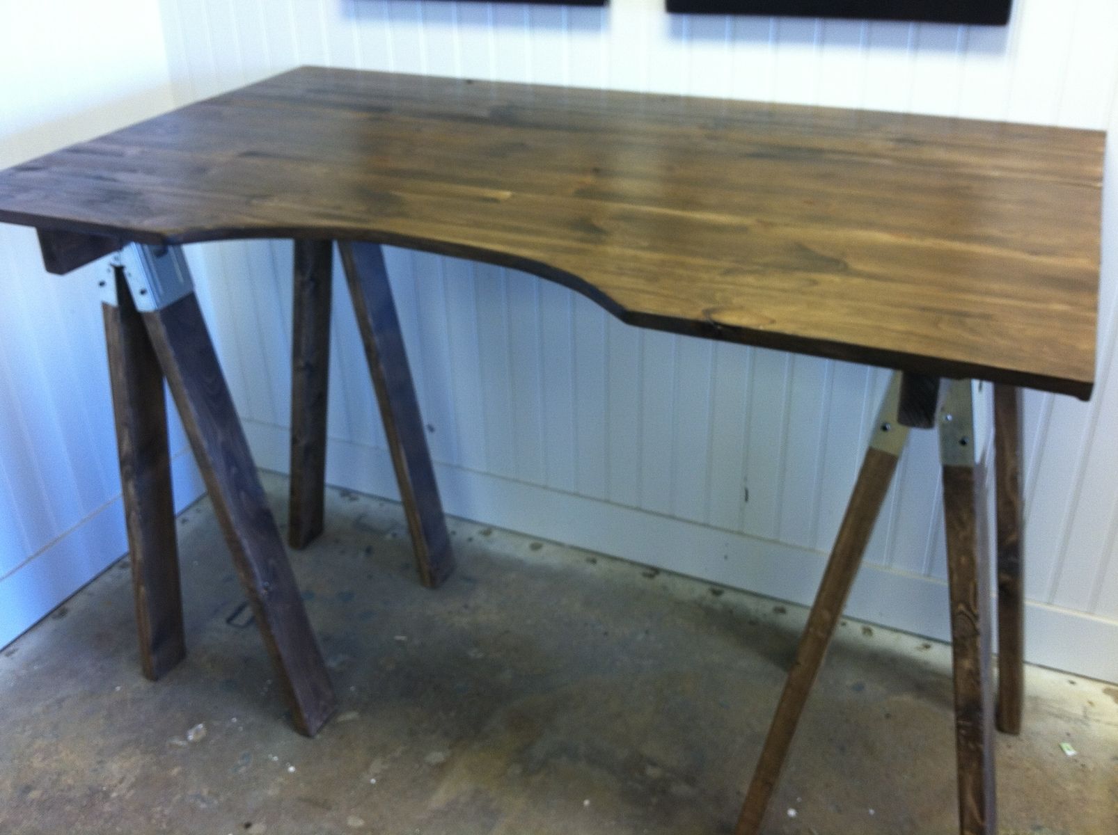 Hand Made Sawhorse Desk by Sb Designs | CustomMade.com