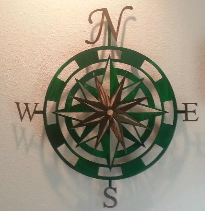 Hand Crafted 36 Inch Metal Compass Rose Wall Art by Superior Iron-Artz ...