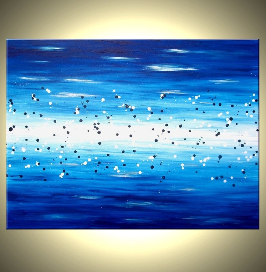 Buy Hand Crafted Blue Abstract Painting, Original Contemporary Abstract ...
