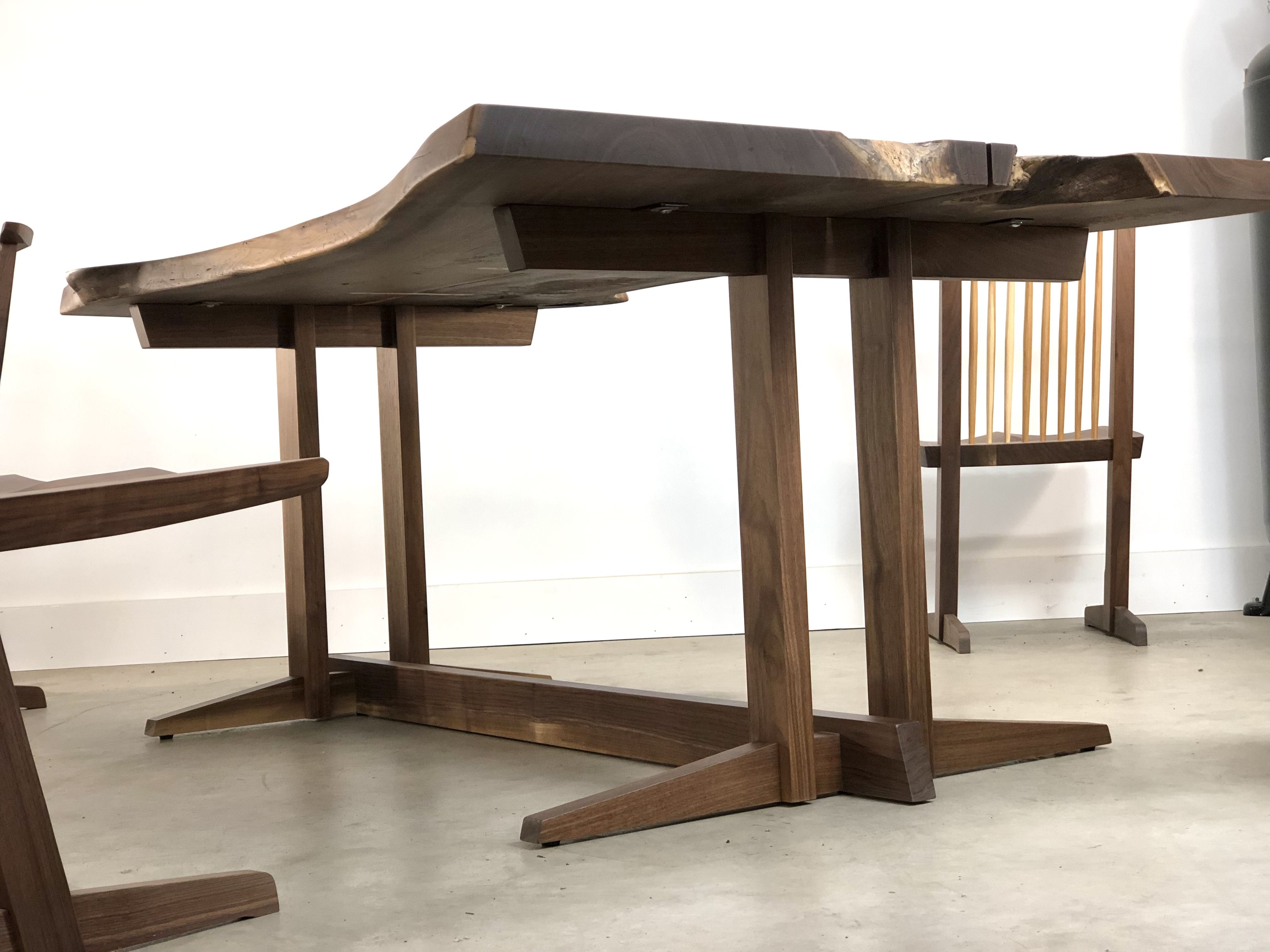Buy Hand Made Modern Walnut Dining Table With Metal Inlay, made to ...