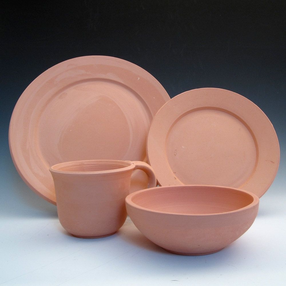 Hand Crafted Handmade Pottery 4 Piece Place Setting - Choose Your Glaze ...