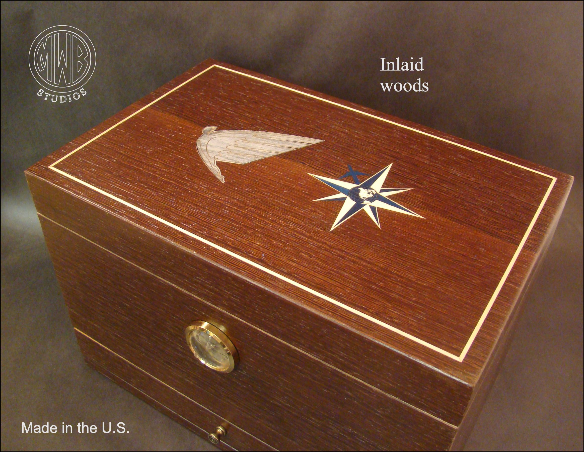Hand Made Custom Humidor With Custom Inlay Hd75-1 And Free Shipping. by ...