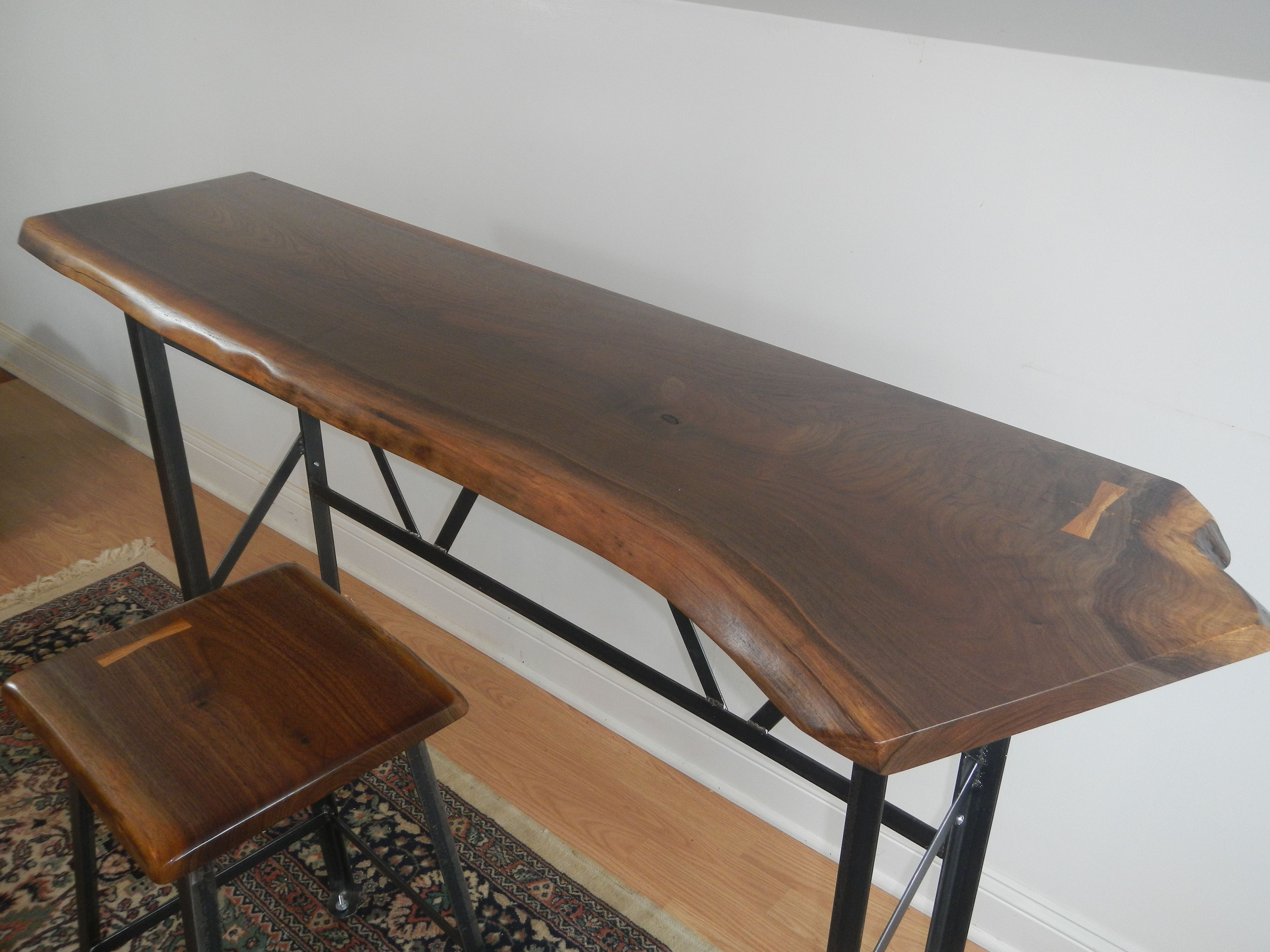 Custom Live Edge Industrial Style Welded Steel Desk by Don Yacovella ...