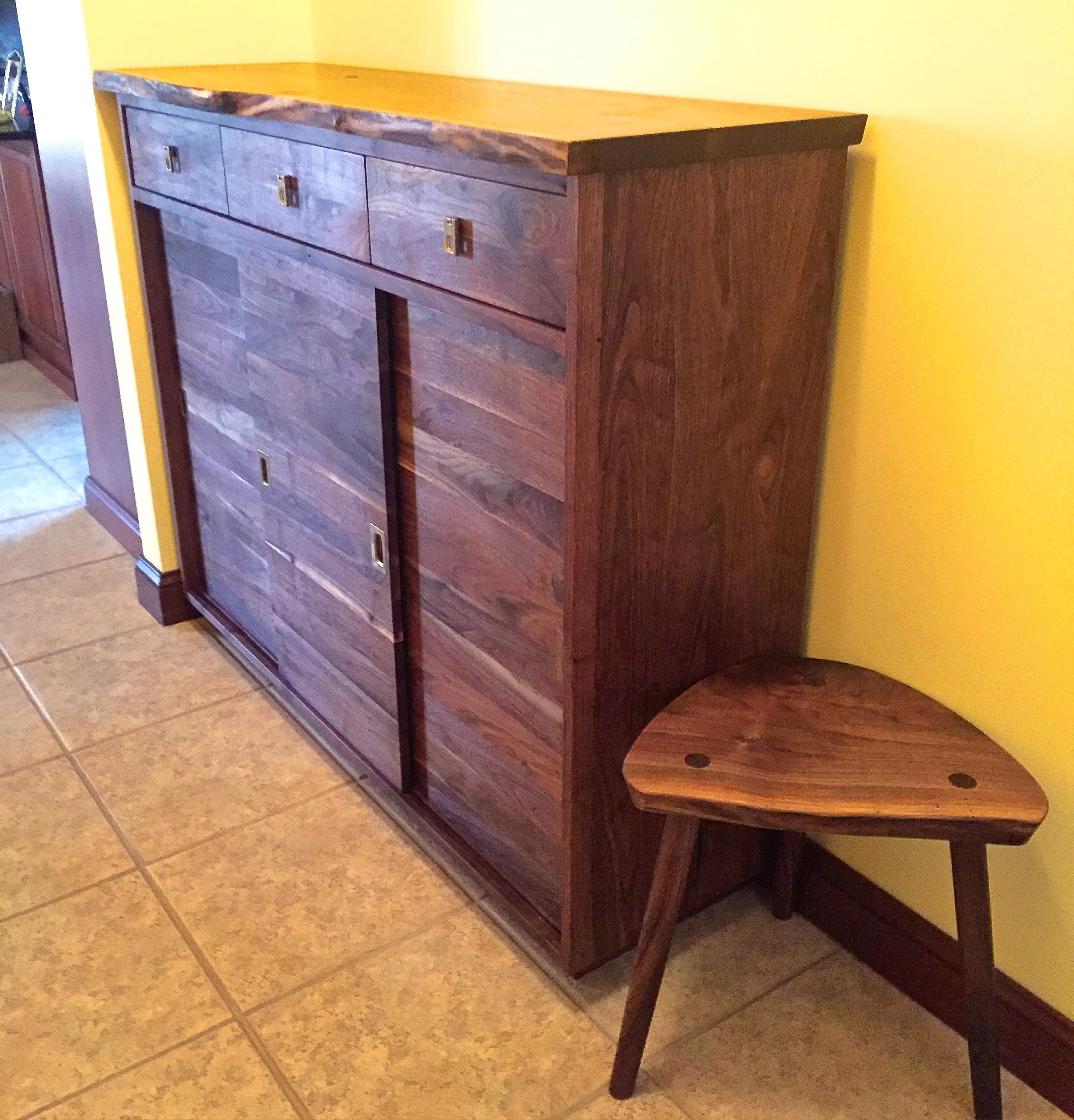 Custom Made Live Edge Walnut Cabinet by Appalachian Joinery ...
