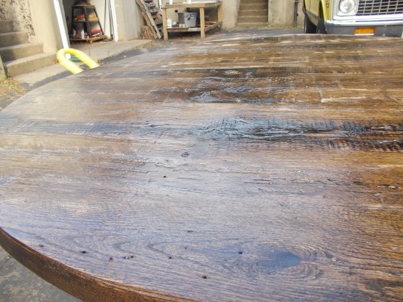 Hand Crafted Reclaimed Chestnut And Steel Kitchen Table by Tim Sway ...