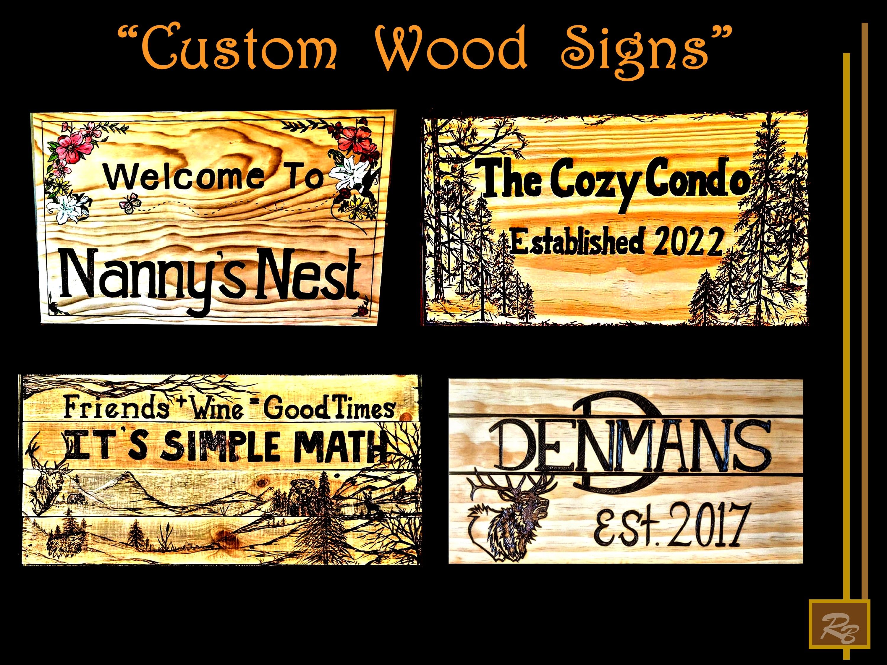 Hand Made Sign, Custom Wood Signs, Family Name Sign, Established Sign ...