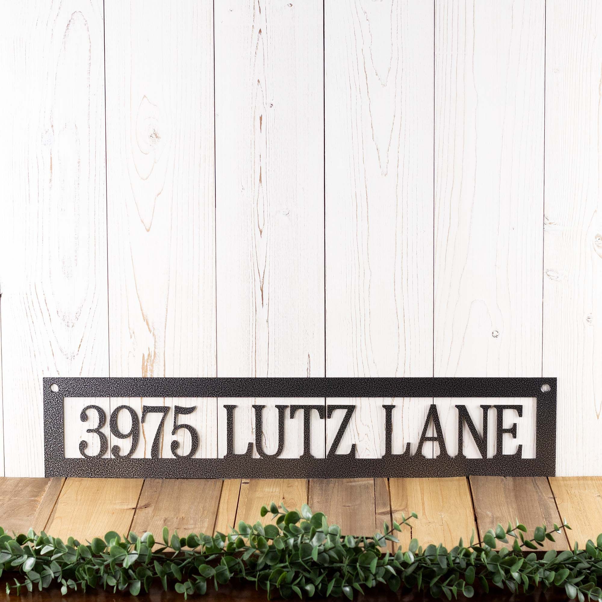 Buy Hand Crafted Metal Address Sign, Custom Metal Sign, House Number ...