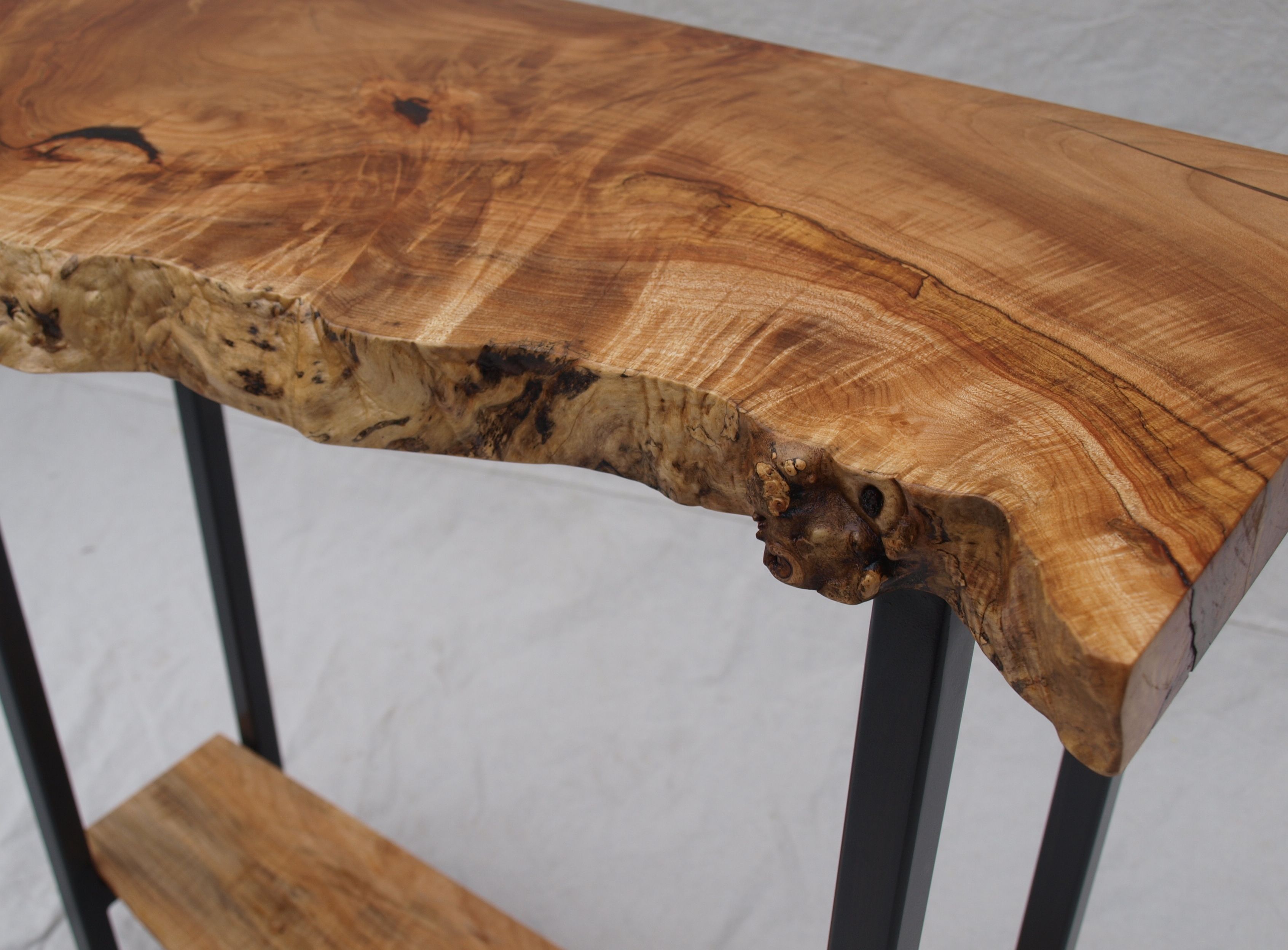 Hand Crafted Live Edge Maple Console Table by WITNESS TREE STUDIOS ...