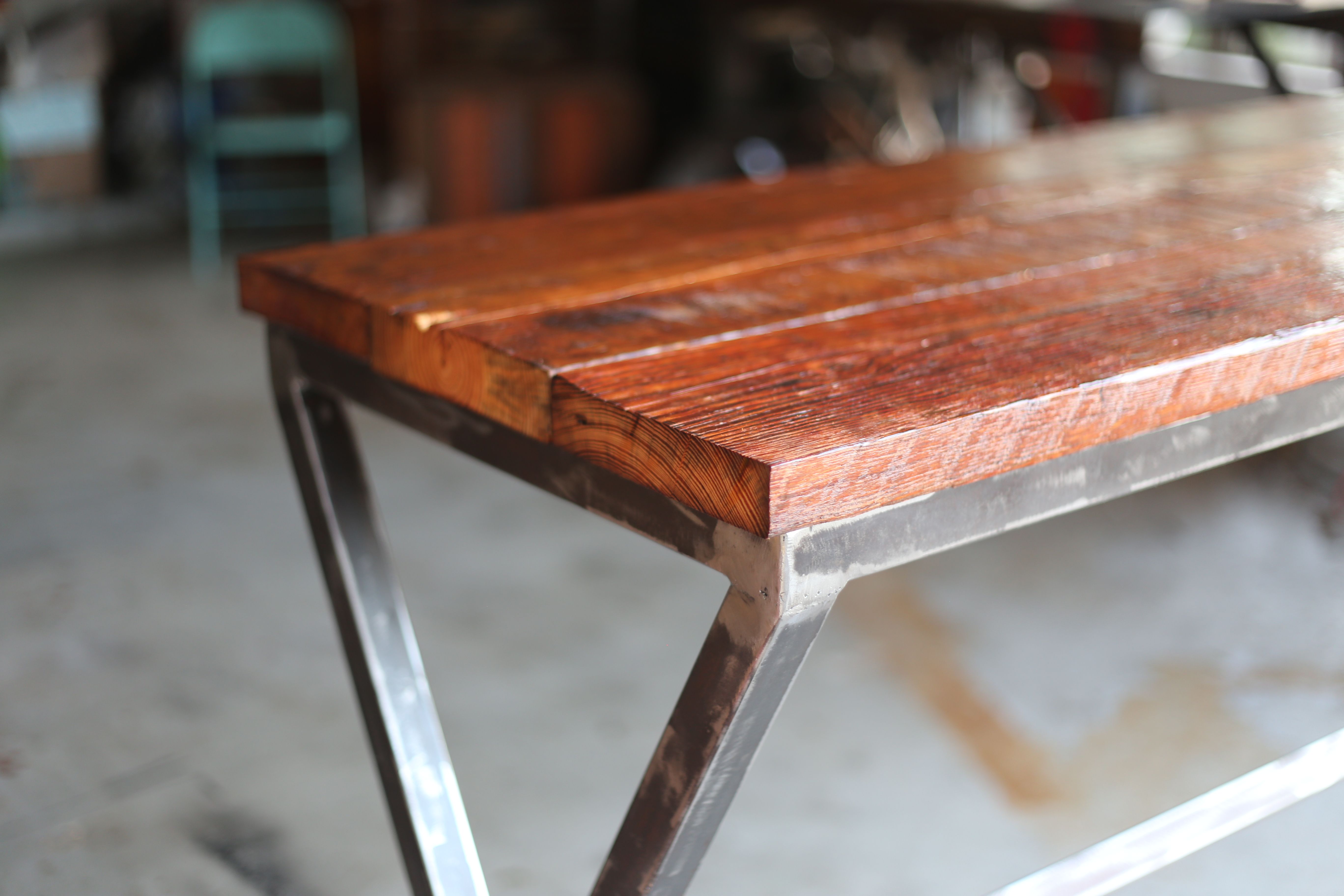 Buy Custom Industrial Modern X Frame Reclaimed Wood Bar, made to order ...