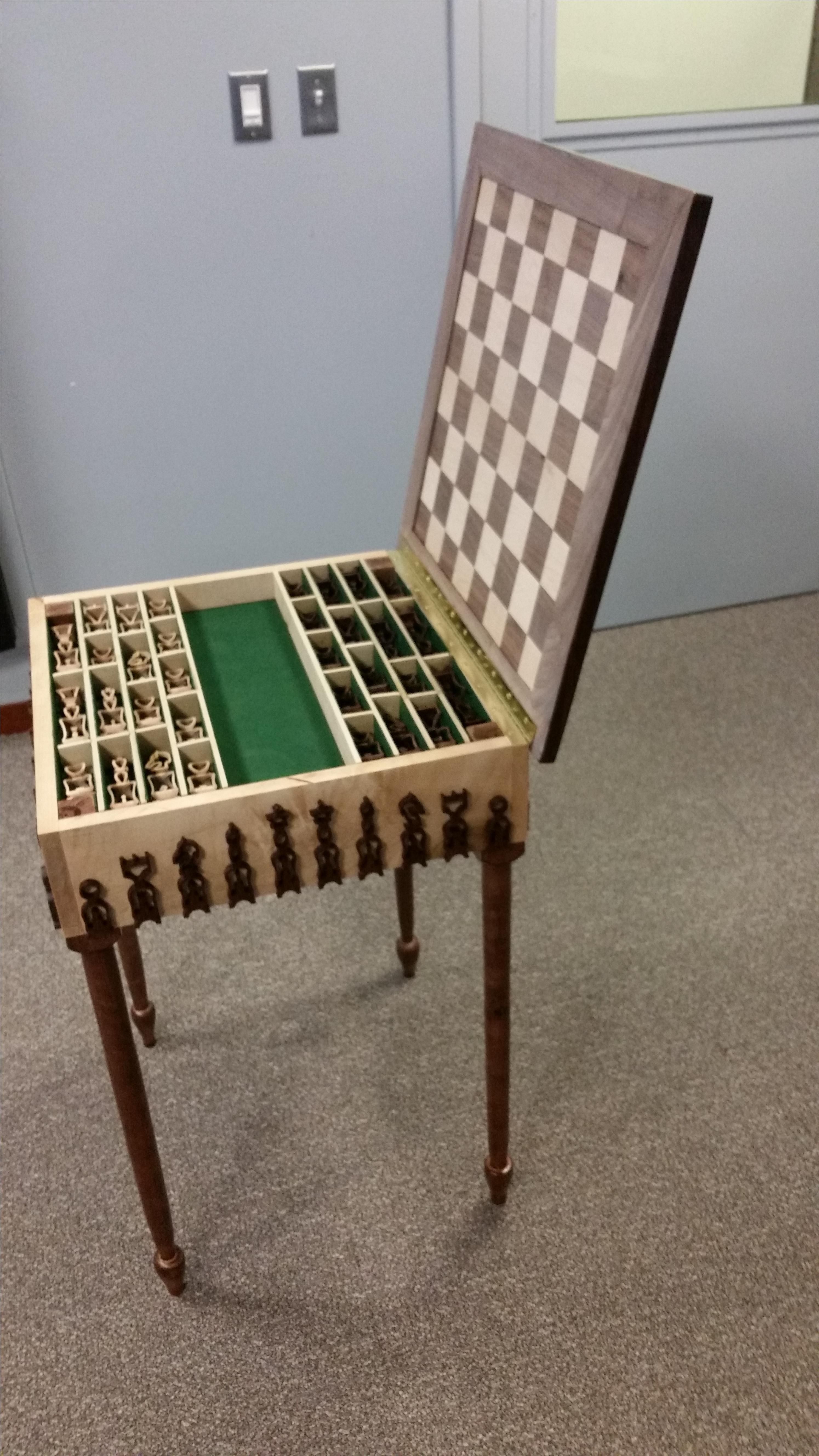 Handmade Chess Board Table by Home Sweet Home Woodcrafts | CustomMade.com