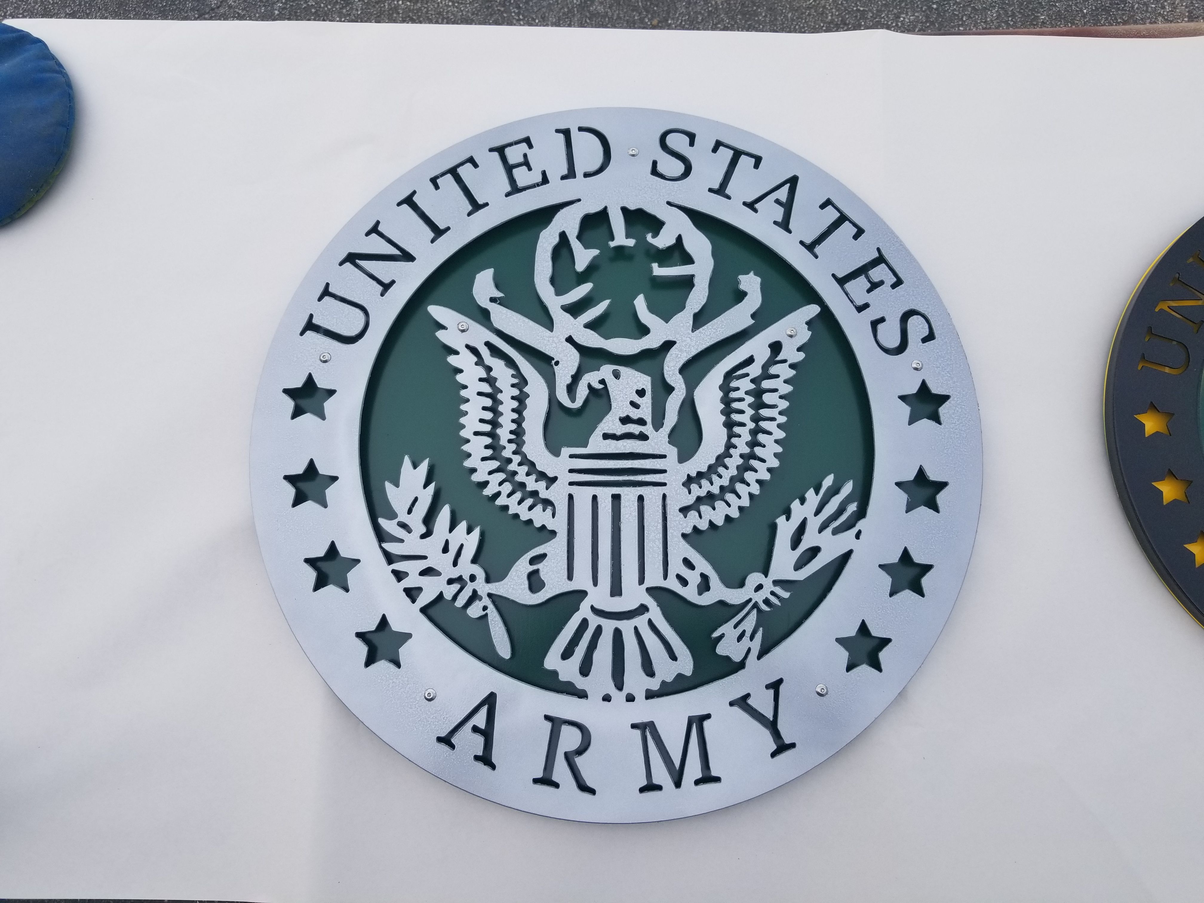 Buy a Hand Made Us Army Floating Metal Sign, made to order from Juno ...