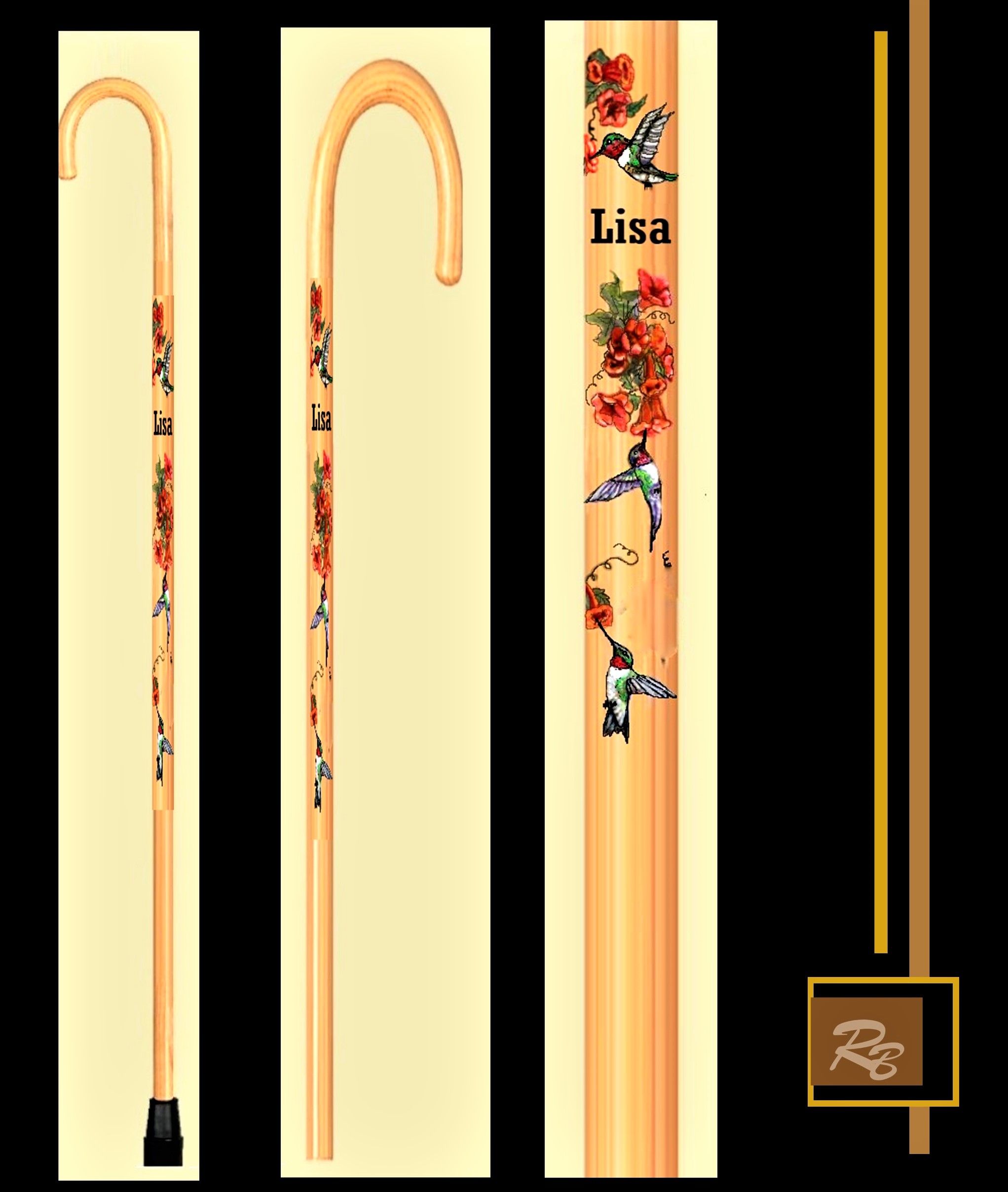 Handmade Custom Cane, Cane With Butterflies, Hand Painted by Artistic ...