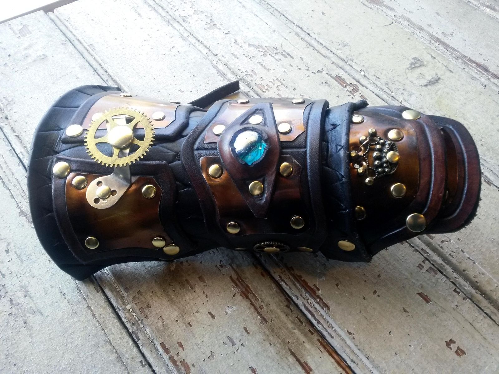 Hand Crafted Brown And Brass Steampunk Leather Vanbrace by Airship ...