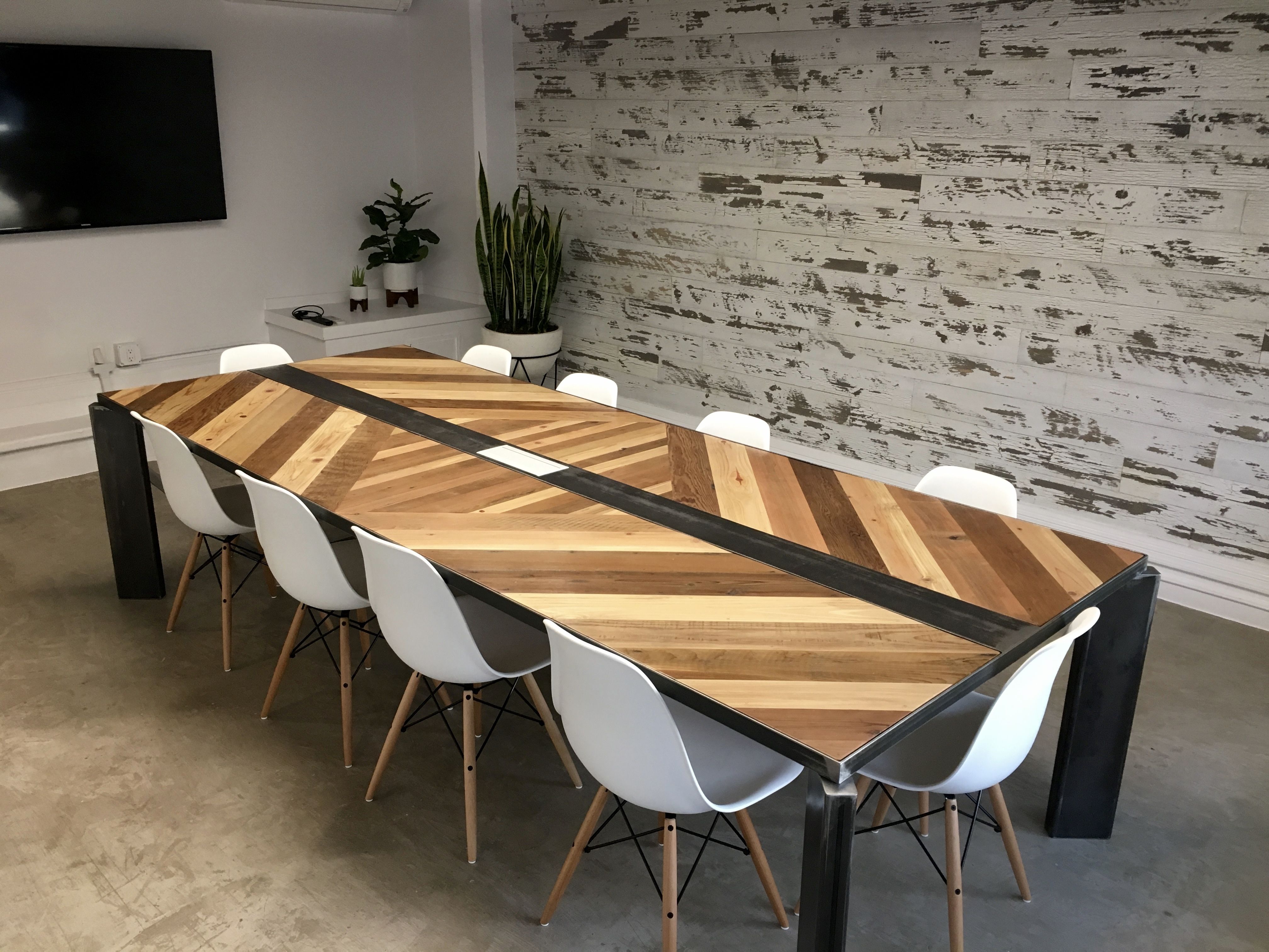 Buy Handmade 45 Degree Chevron Industrial Conference Table, made to ...