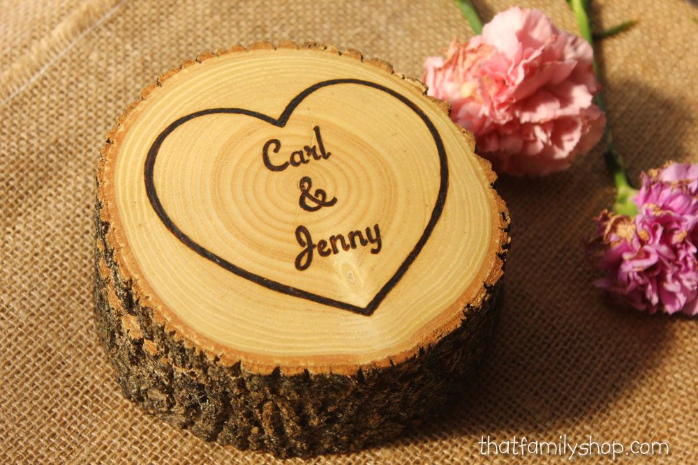 Buy Handmade Hollow-Log Jewelry Box With Woodburned Personalization ...