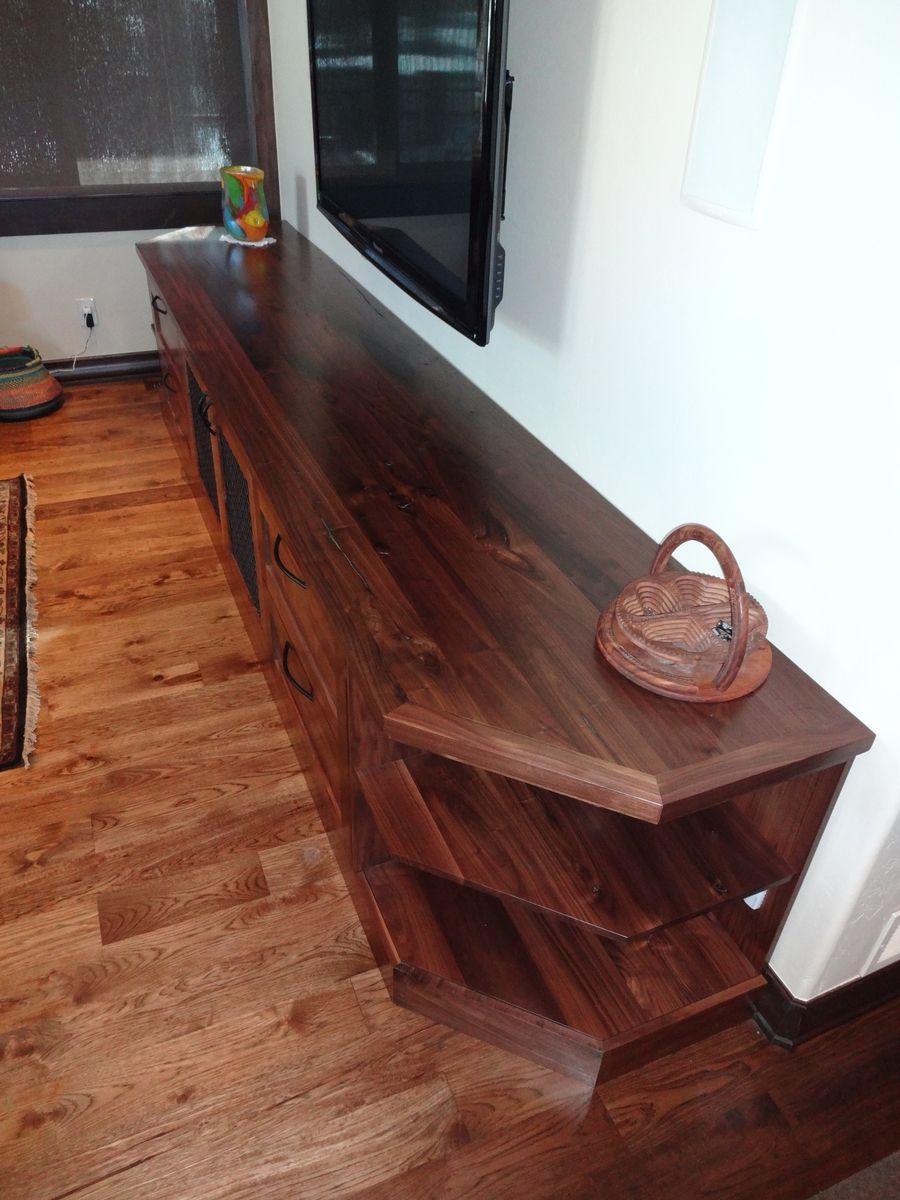 Custom Made Walnut Entertainment Center by Vail Custom Woodworking ...