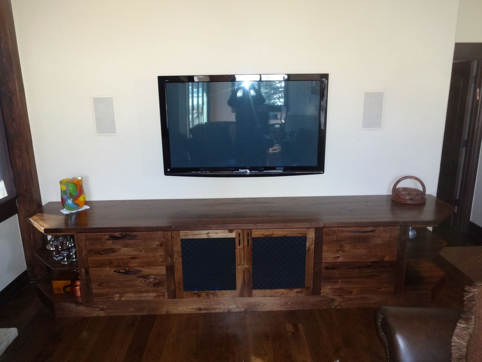 Custom Made Walnut Entertainment Center by Vail Custom Woodworking ...