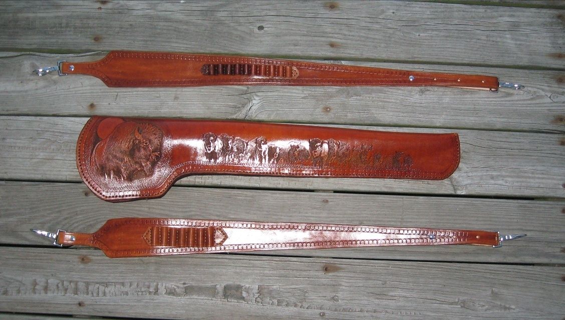 Hand Made Custom Tooled Rifle Scabbard by Red Wolf Leather | CustomMade.com