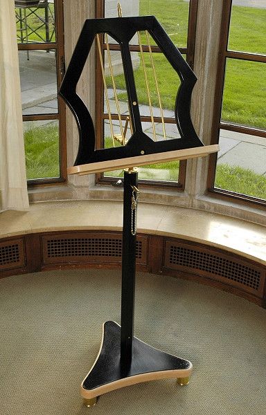 Hand Made Classic Music Stand In Brass And Black Lacquer by Woodward ...