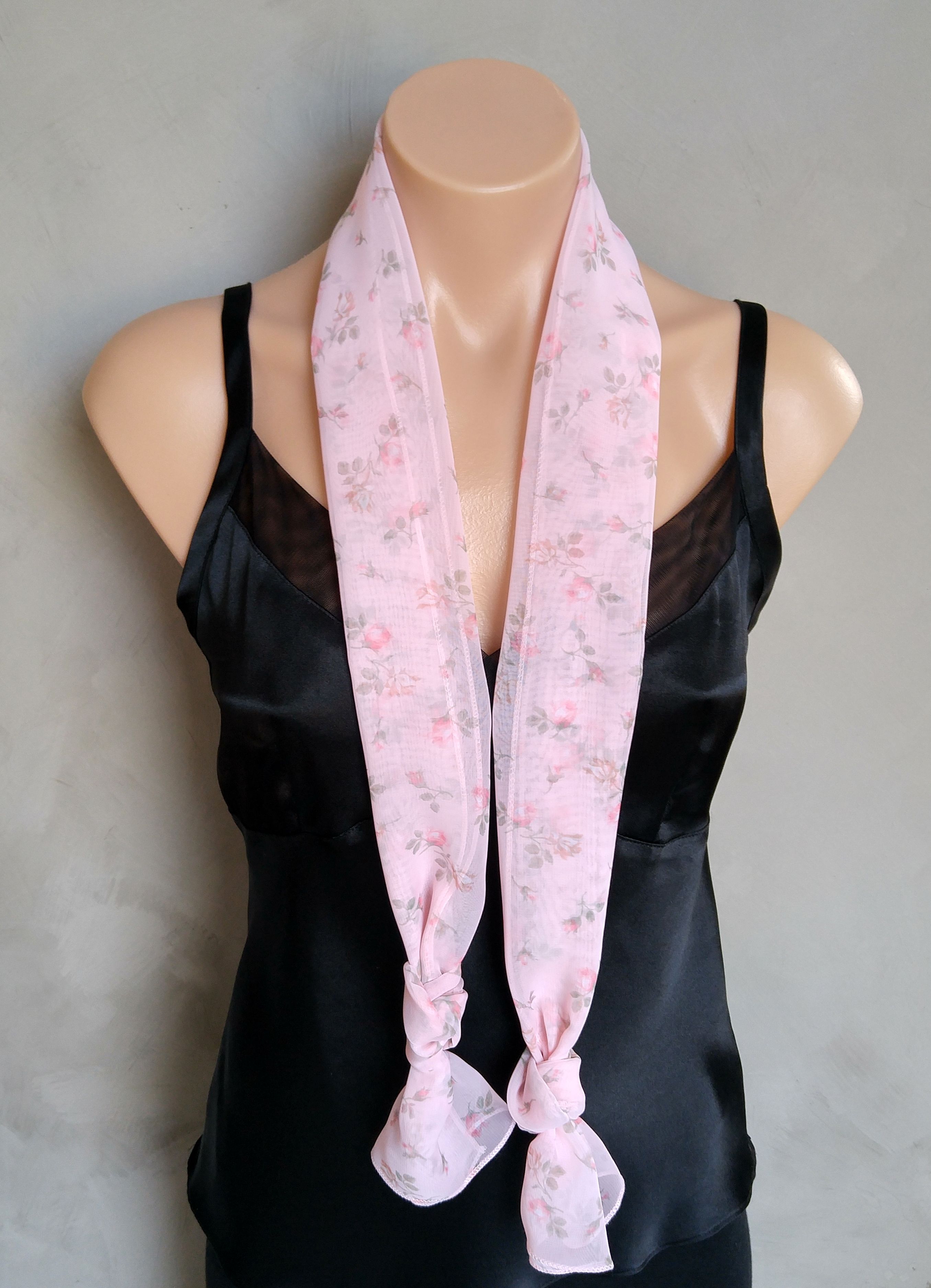Buy Custom Floral Pink Chiffon Scarf, made to order from All Seasons ...