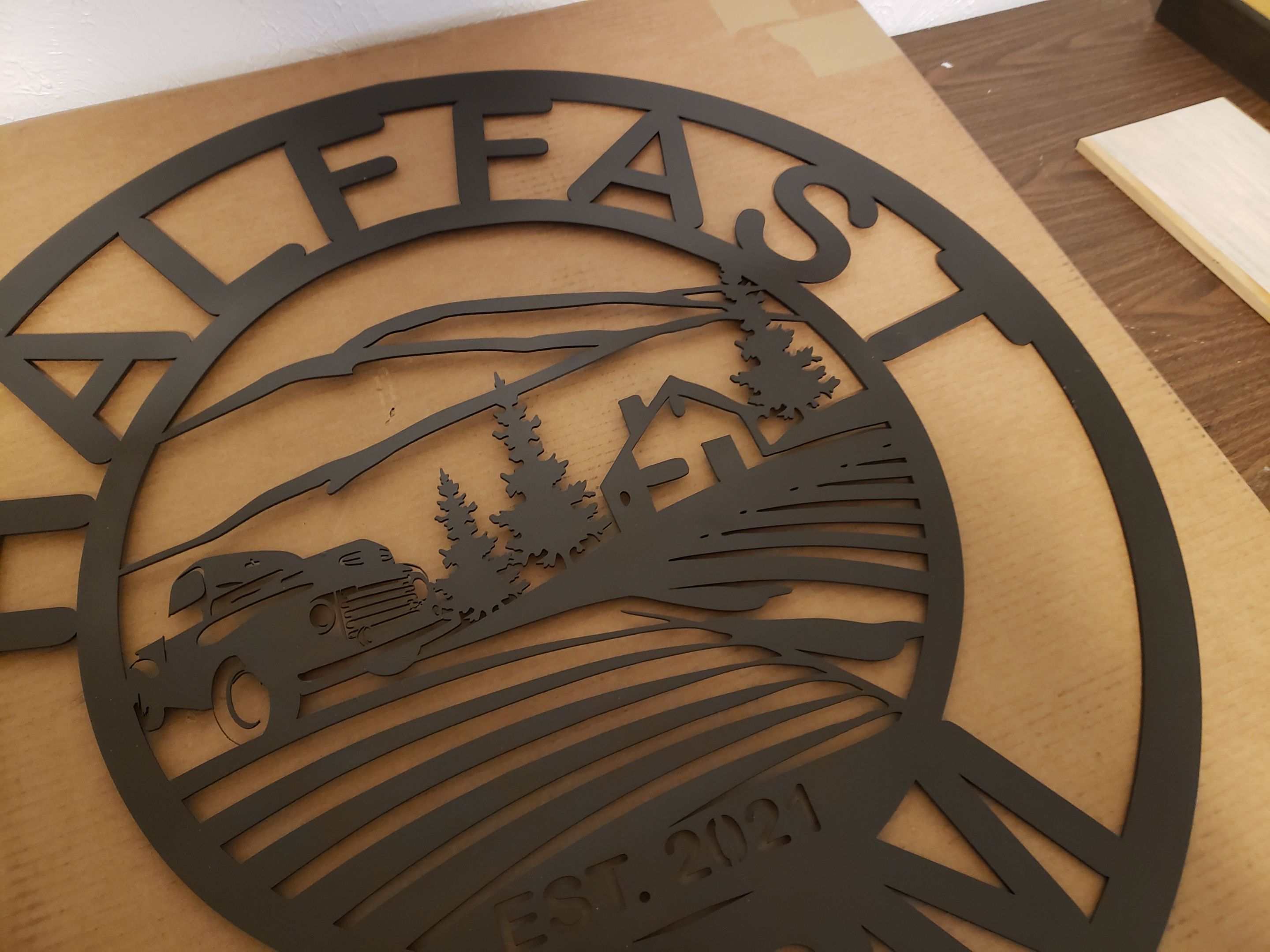 Hand Made Farm Metal Sign. Ranch Sign. Personalized Round Farm Sign by ...