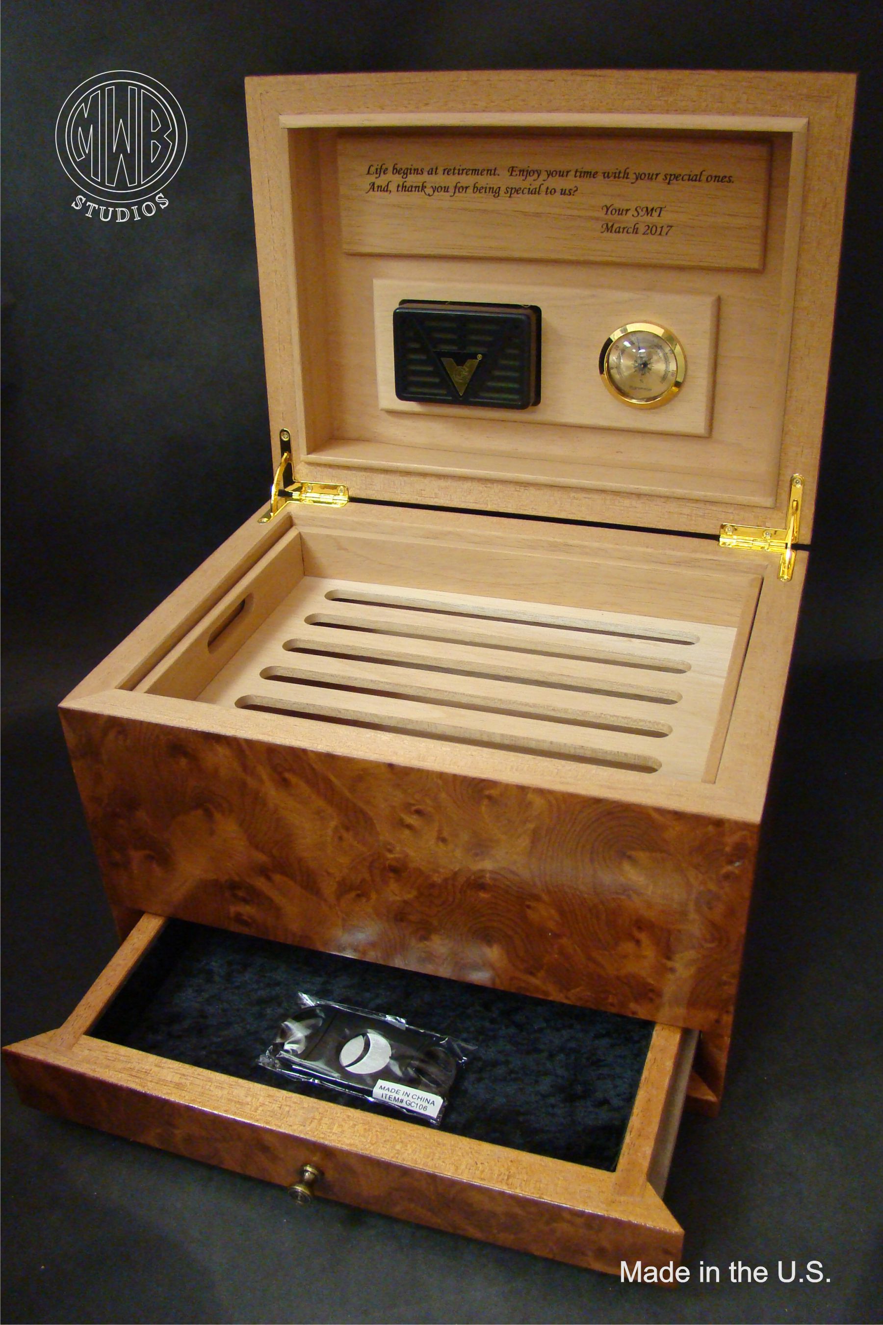 Handmade Custom Solid Cherry Humidor With Custom Inlay And Free ...