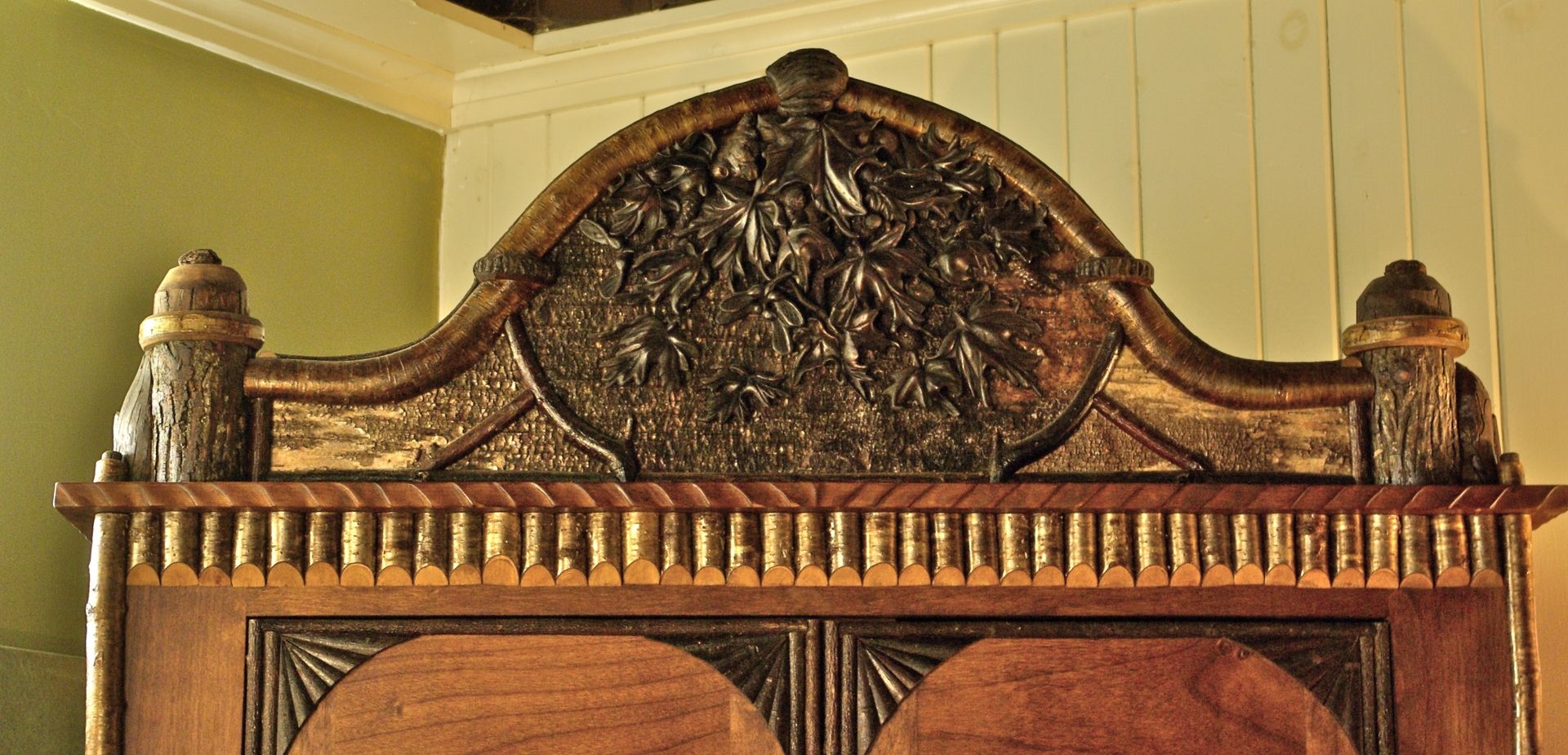 Hand Crafted Adirondack Rustic Armoire With Carvings by L. Post Rustics ...