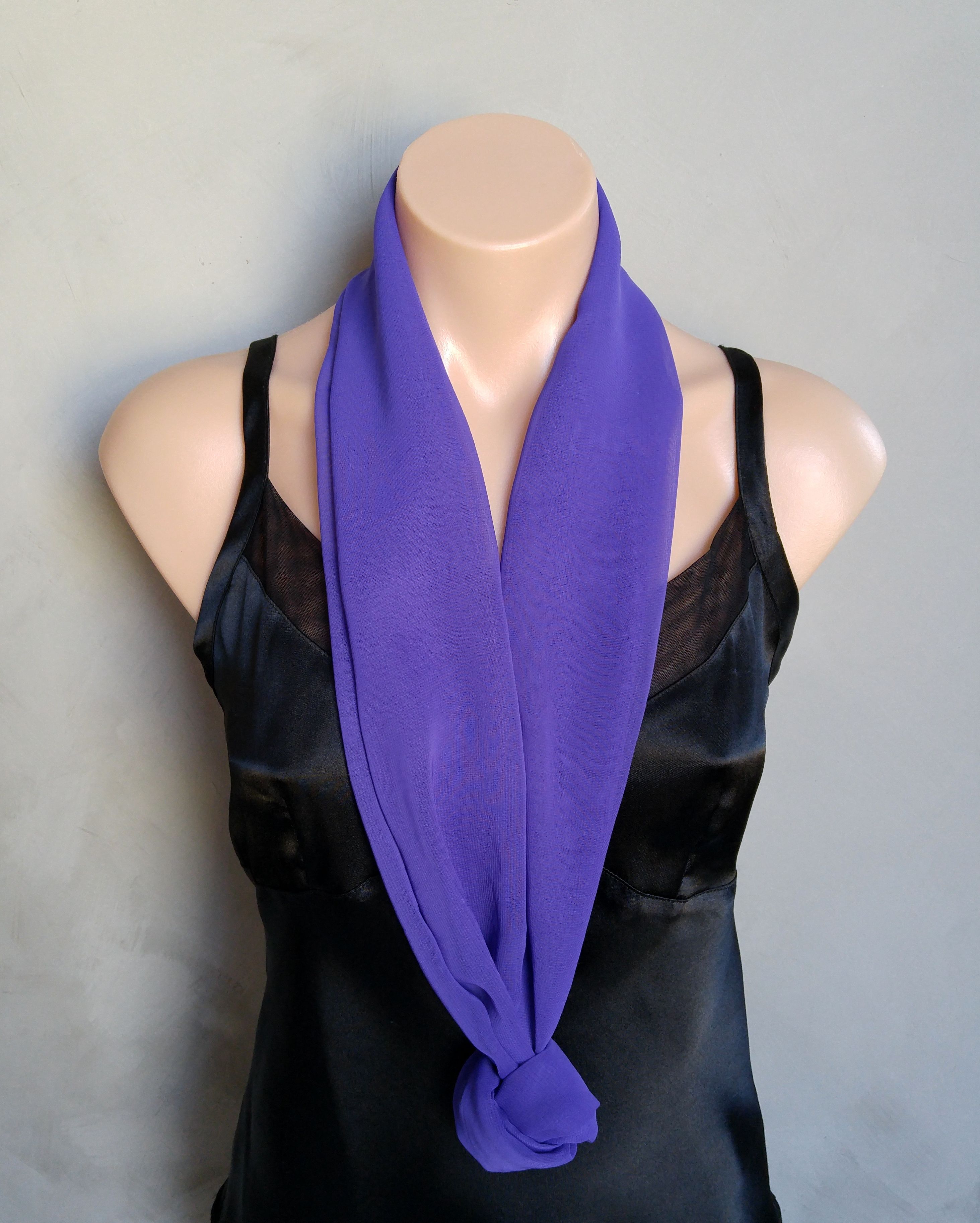 Buy Custom Made Purple Chiffon Scarf, made to order from All Seasons ...
