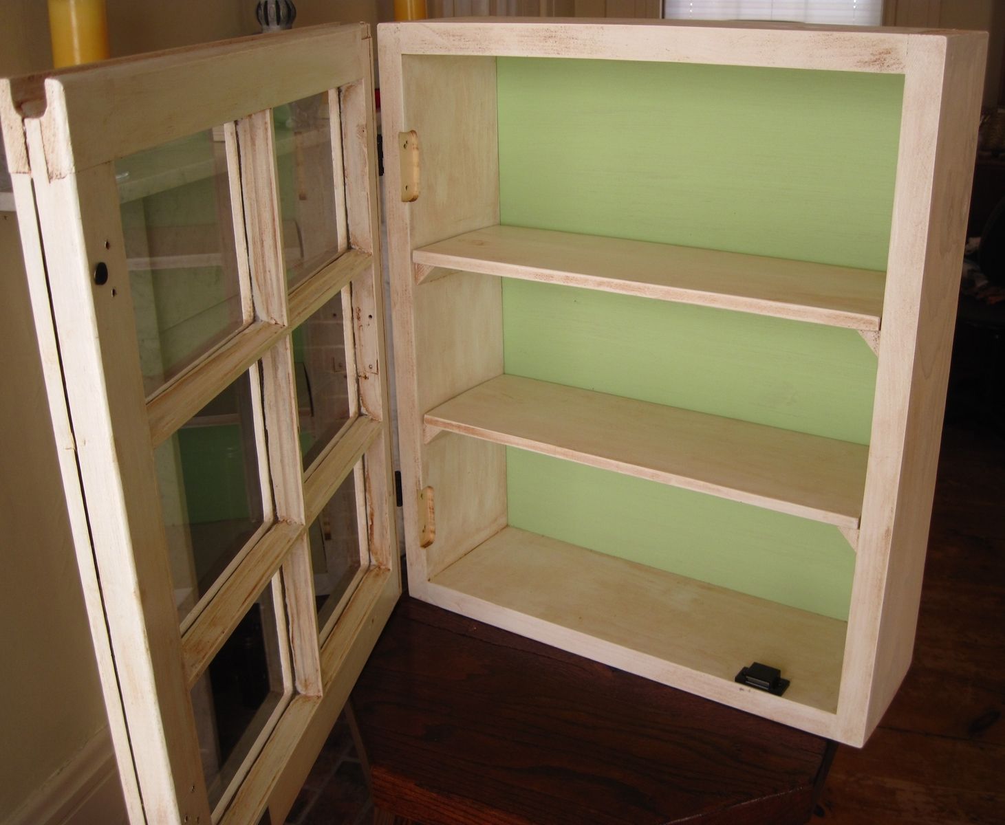 Custom Made Antiqued Window Cabinet by Sky Mountain Woodcraft ...