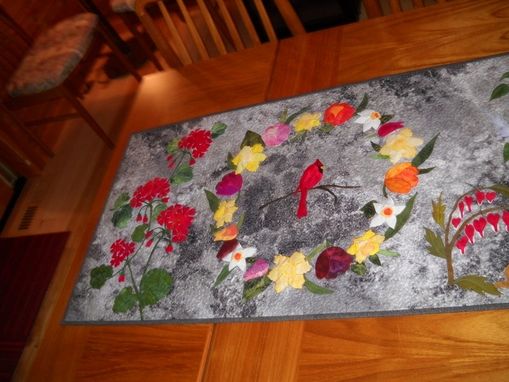 Handmade Birds And Bright Flowers Quilted Table Runner by Sue Ann Wiltse, Quilted Arts ...