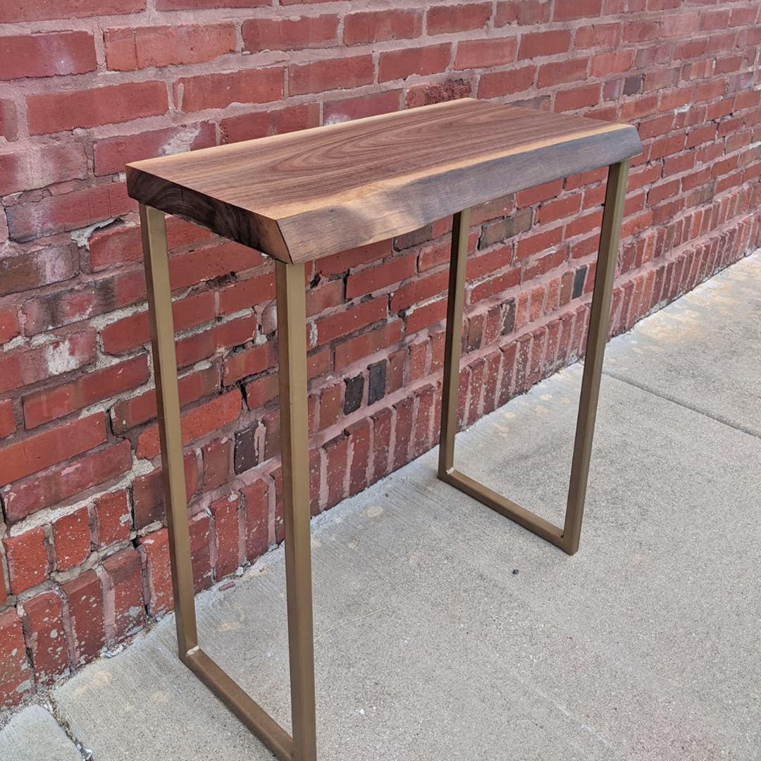 Custom Made Live Edge Table For Entryway Or Foyer Black Walnut by ...