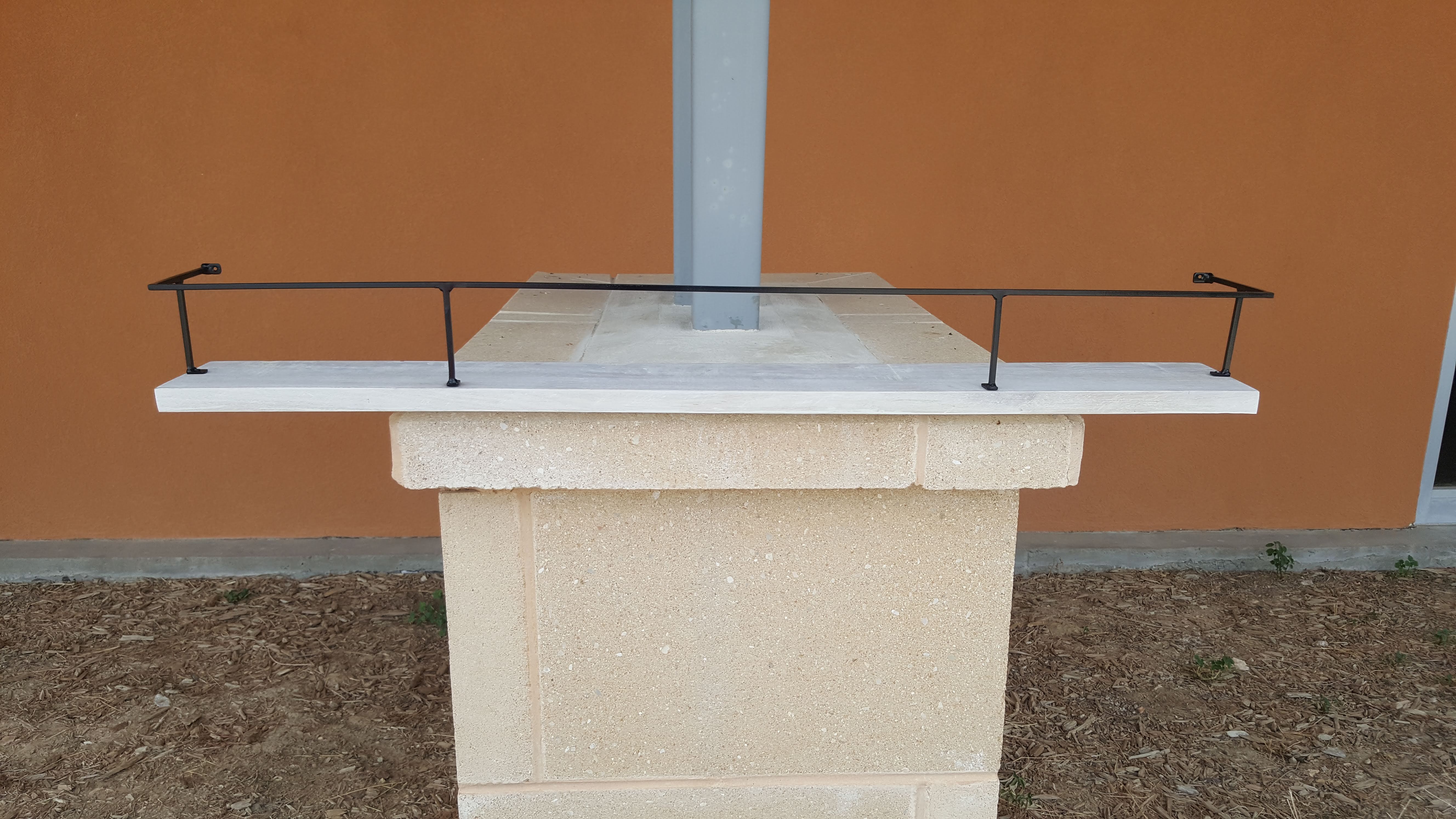 Custom Country Style Floating Shelf With Metal Rail by Dirty Metal ...