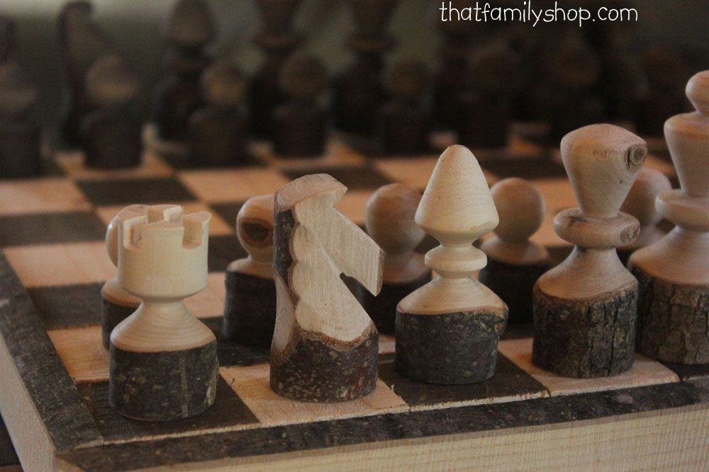 Buy a Hand Crafted Rustic Log Chess Set With Board, made to order from ...