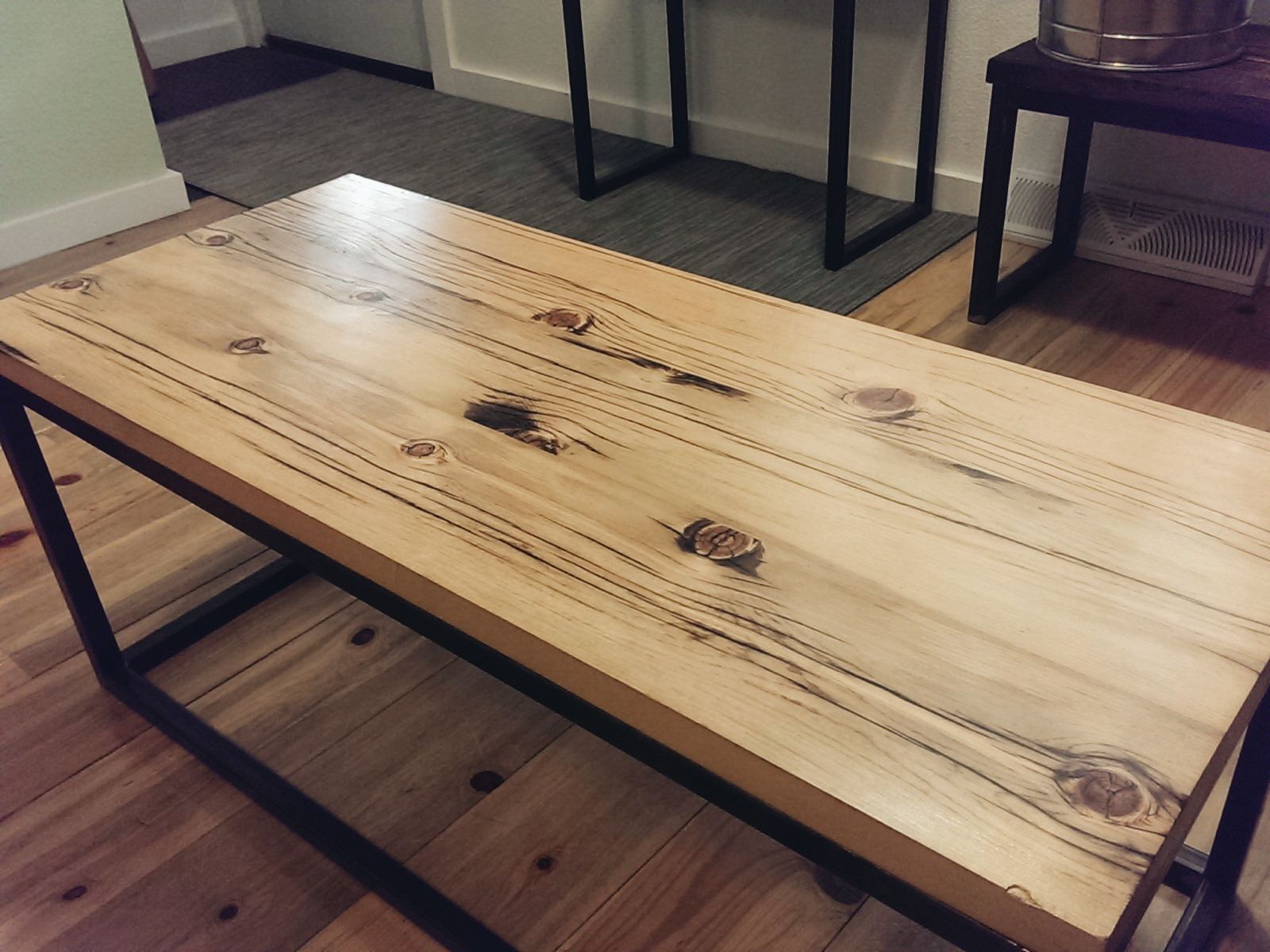 Hand Made Reclaimed Cattle Fence Wood And Welded Steel Coffee Table by ...