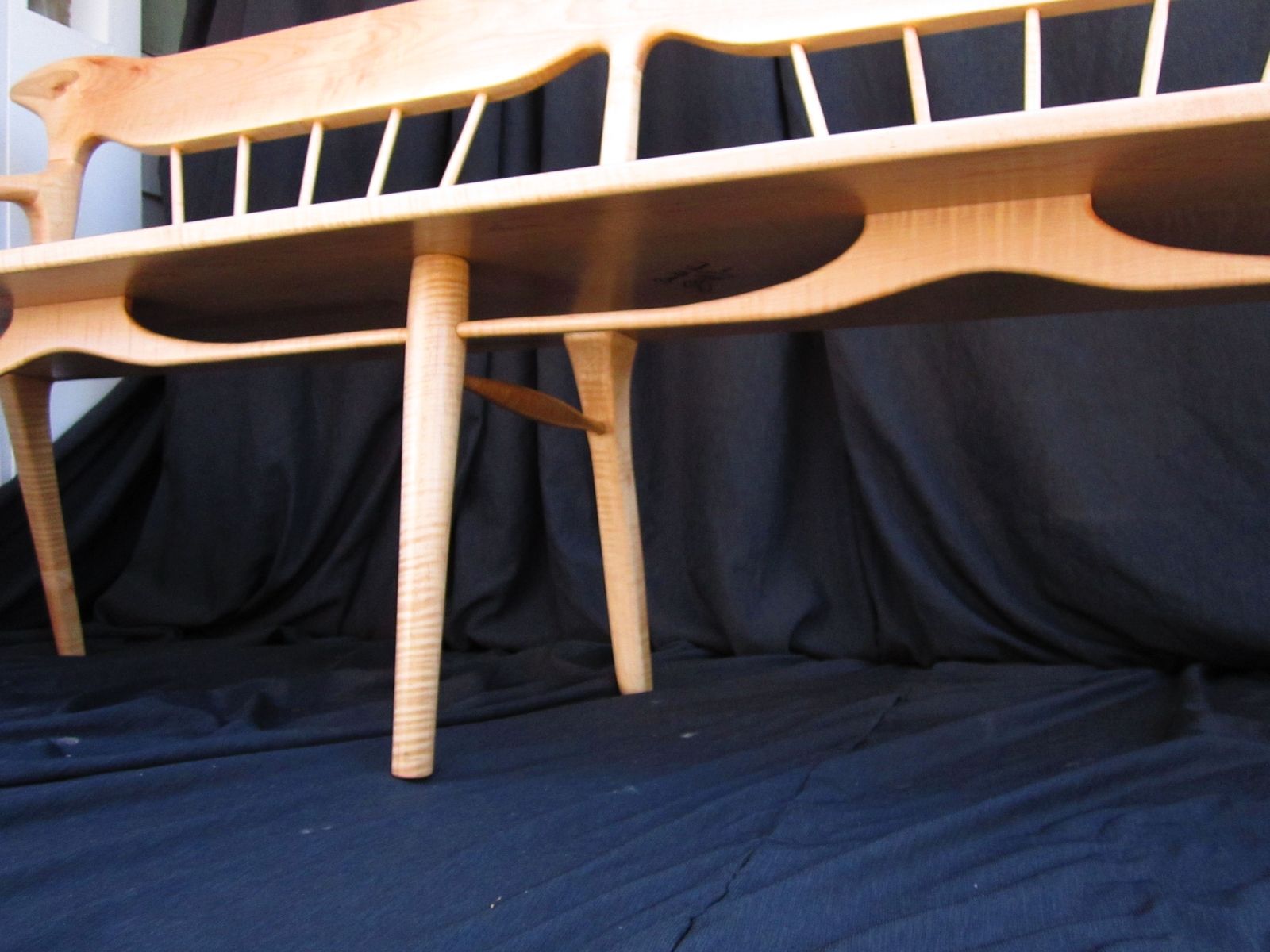 Handmade Curly Maple Bench by Bearkat Wood | CustomMade.com