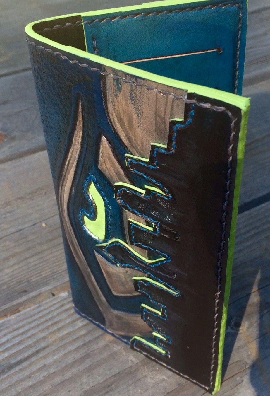 Buy Handmade Leather Roper Biker Style Seahawks Wallet With Filigree ...