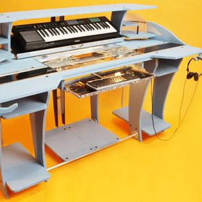 Handmade Custom Industrial Contemporary Eclectic Light Dj Stand Table ...