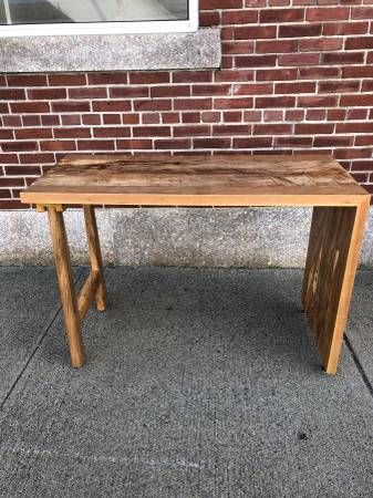 Buy Custom Made Modern Desk, Waterfall Leg, Minimalist, Spalted Maple ...