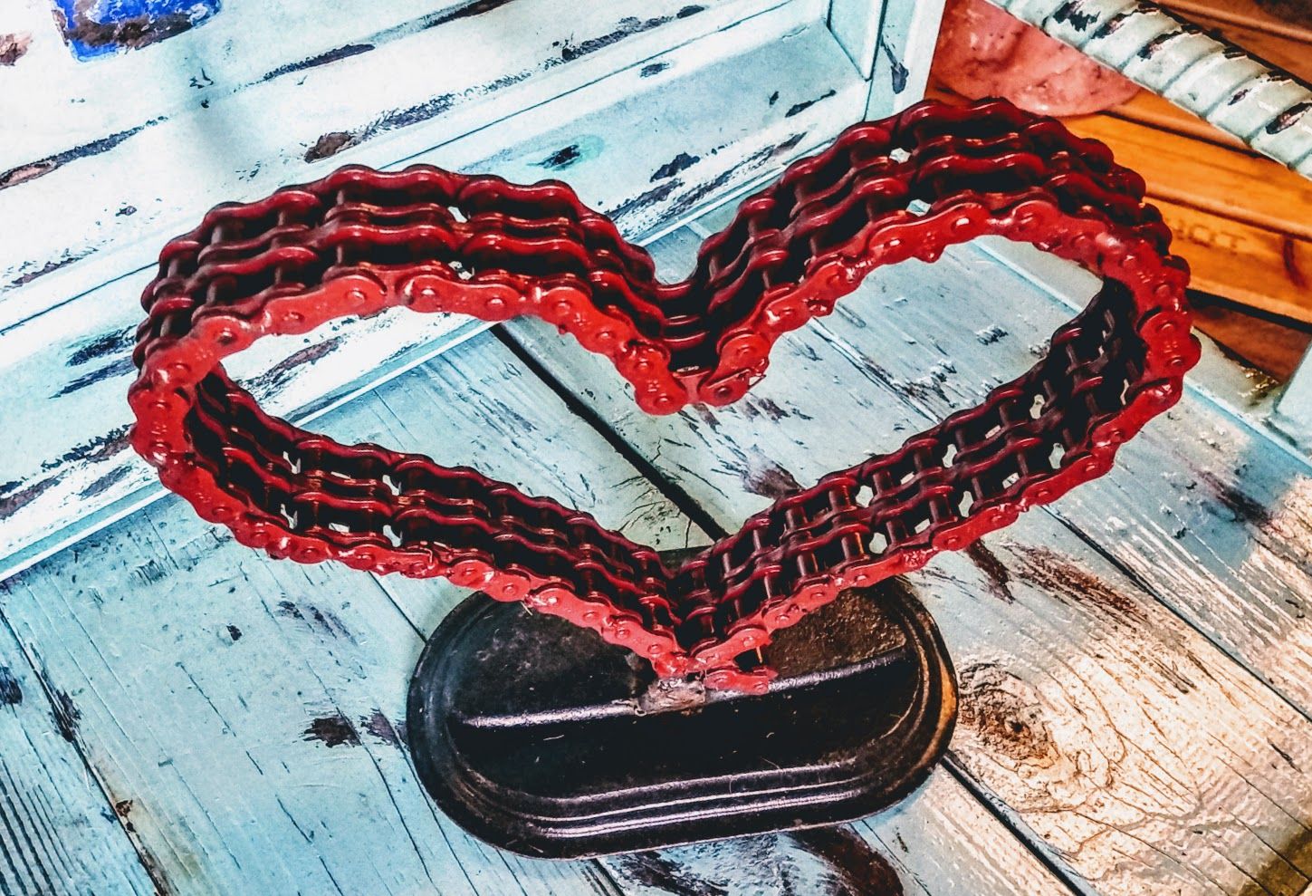 Buy Custom Metal Bike Chain Art Heart, made to order from Metal Art at ...