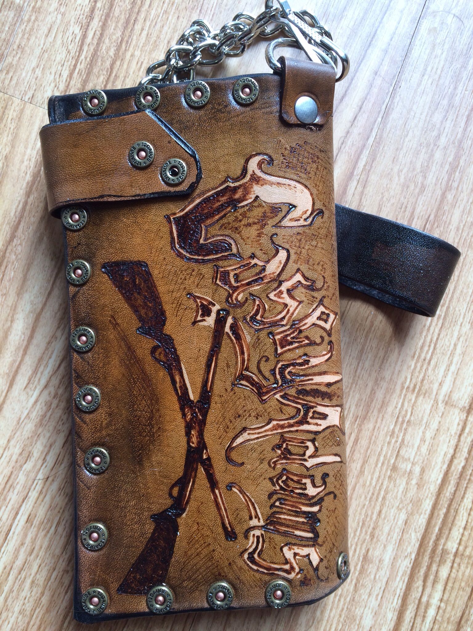 Handmade Custom Branded Biker Wallet by Saxon Leather art | CustomMade.com