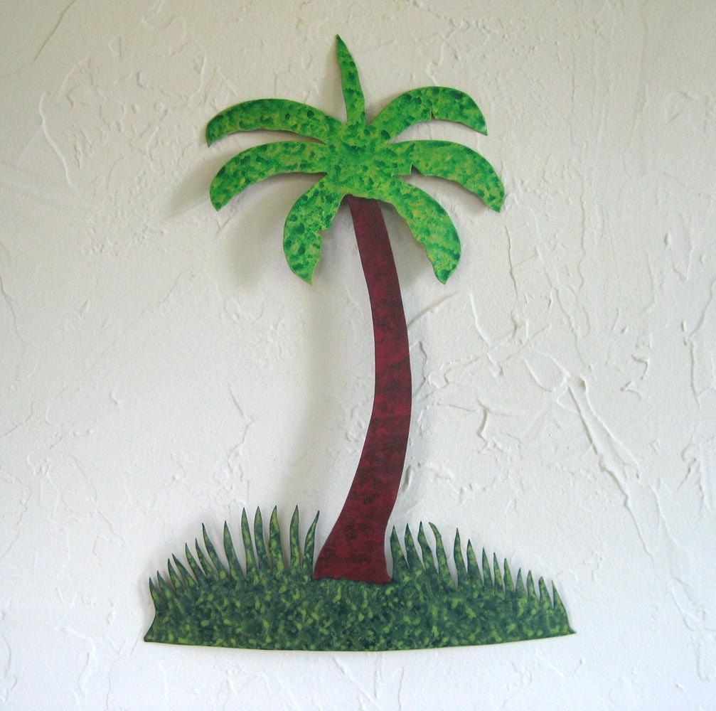 Custom Made Handmade Upcycled Metal Palm Tree Wall Art Decor By 