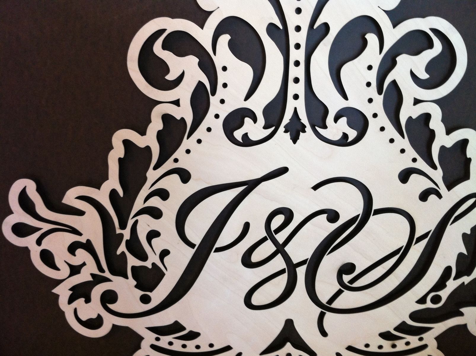 Hand Made Laser Cut Wood Wedding Monogram Guestbook by Artifacture ...
