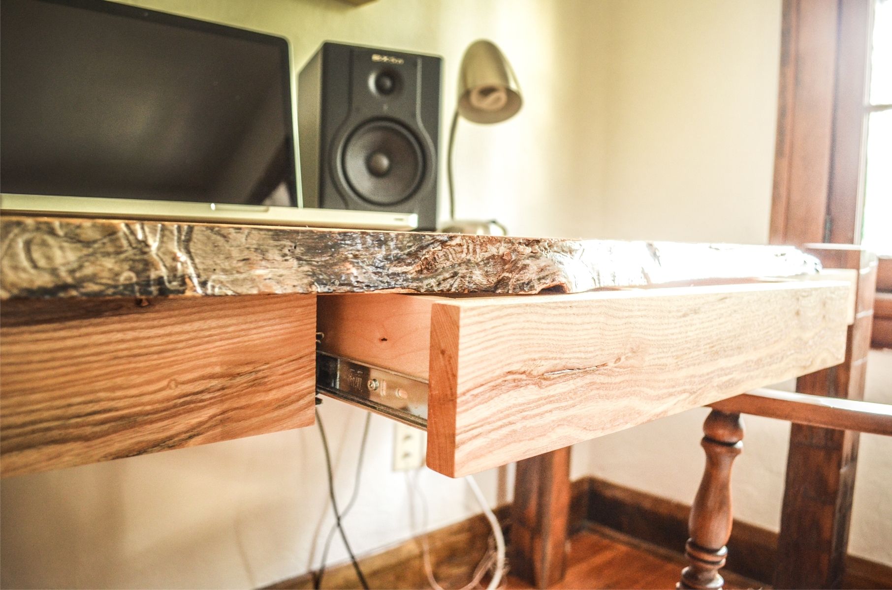 Hand Crafted Live Edge Ash Desk by Heritage Wood Co | CustomMade.com